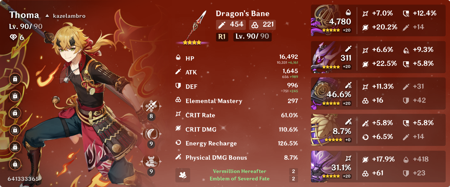 DPS THOMA BUILD :D Genshin Impact | HoYoLAB