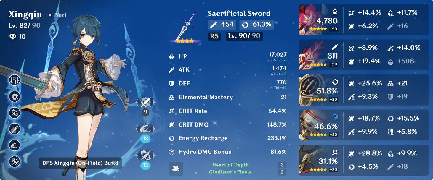 DPS Xingqiu (On-Field) Build Genshin Impact | HoYoLAB