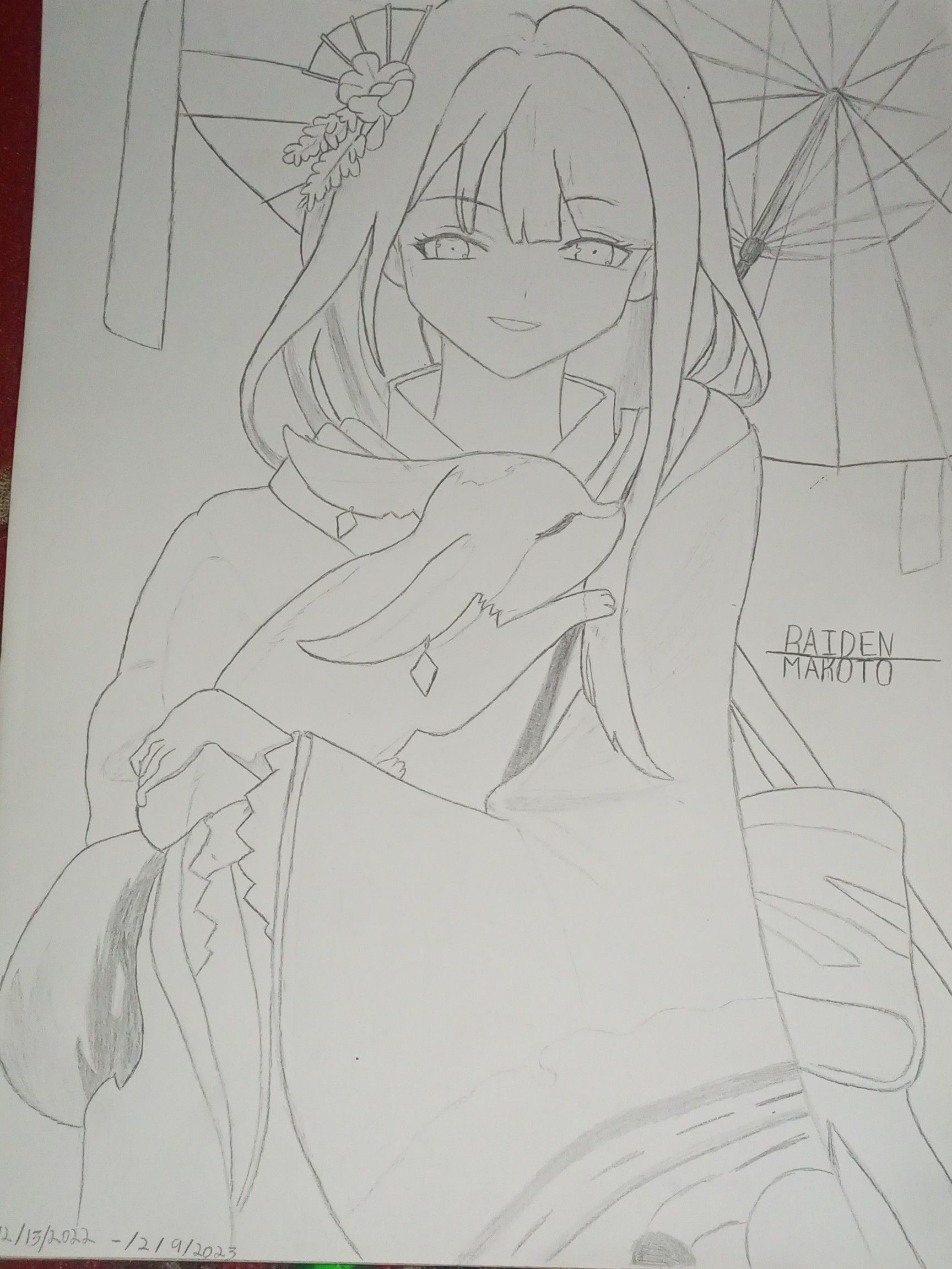 my new fanart sketch I draw Raiden ei's twin Raiden makoto the original ...