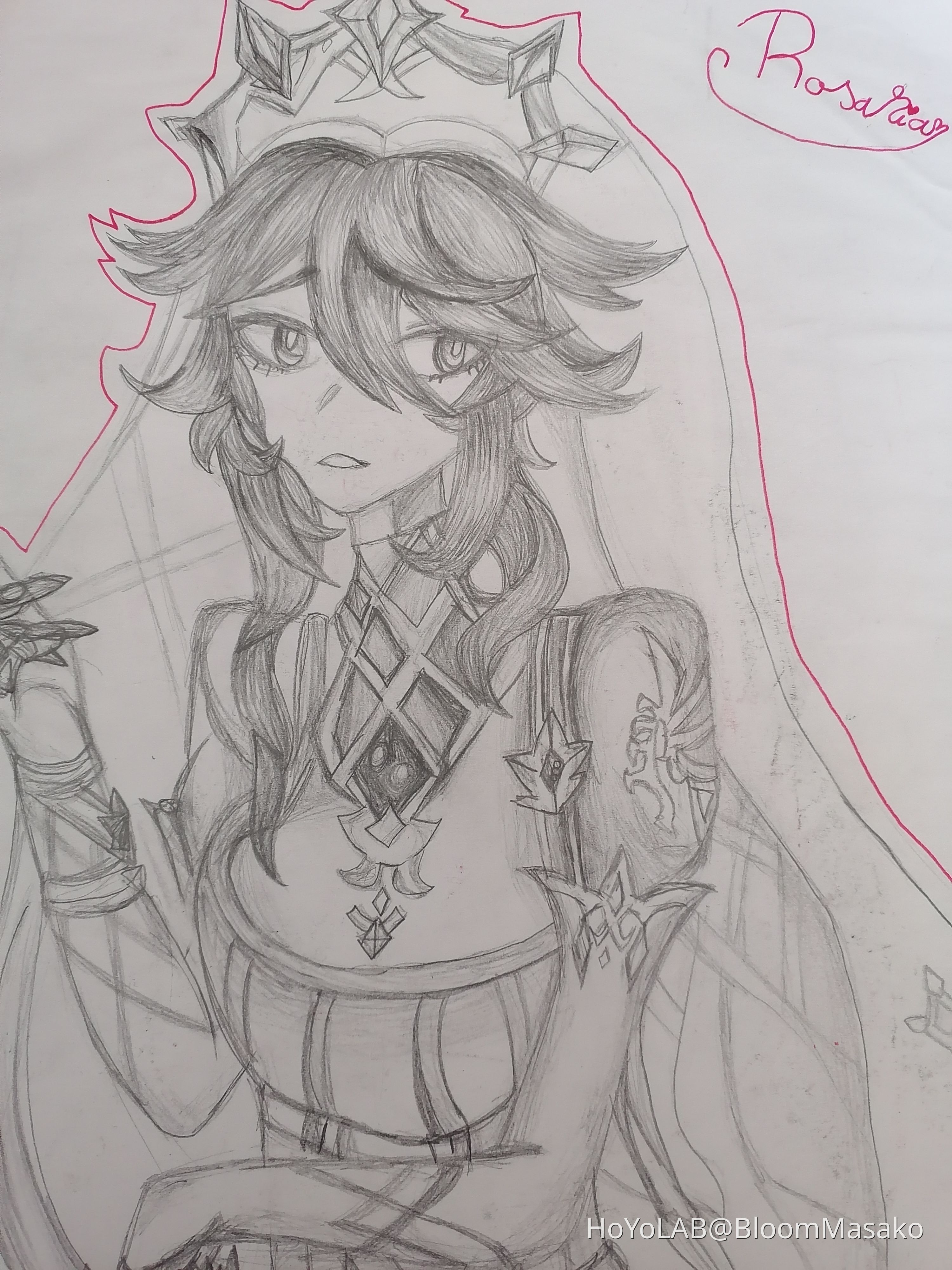 My very old Rosaria fanart Genshin Impact | HoYoLAB