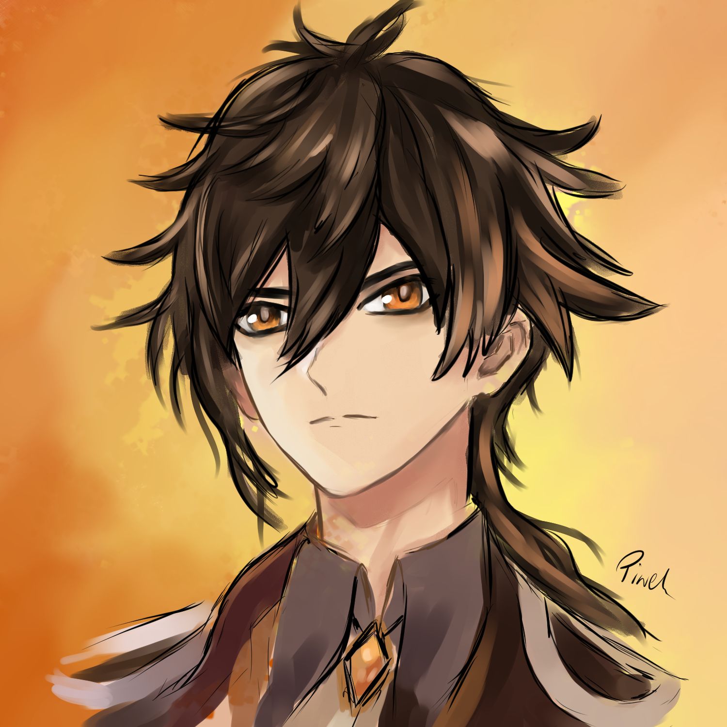 My first Zhongli fanart ever Genshin Impact | HoYoLAB