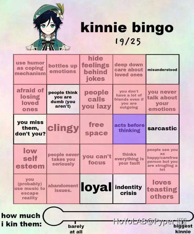 GENSHIN KINNIE BINGO Genshin Impact | HoYoLAB