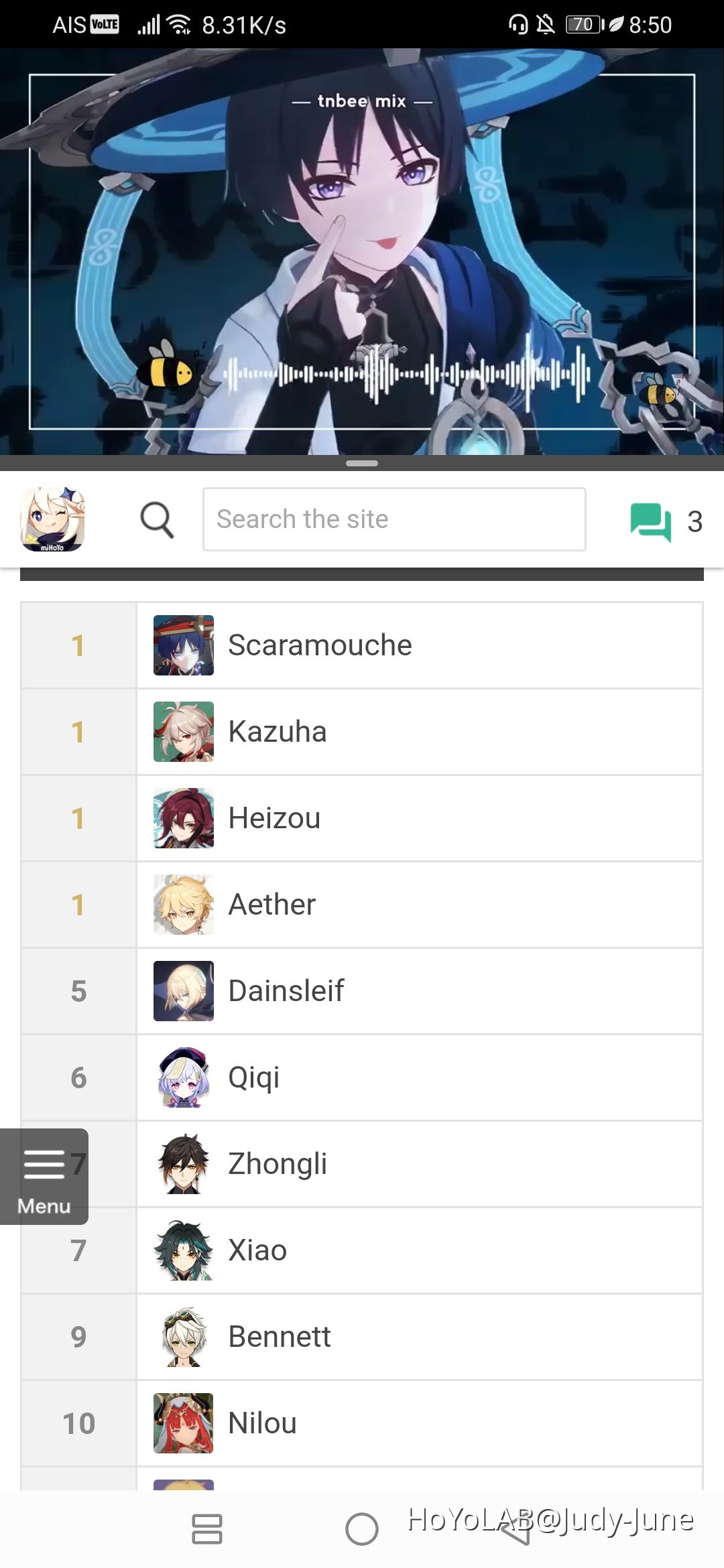 PLS, WHY IS XIAO AT THE BOTTOM- LMAO (Also some changes in preferences ...