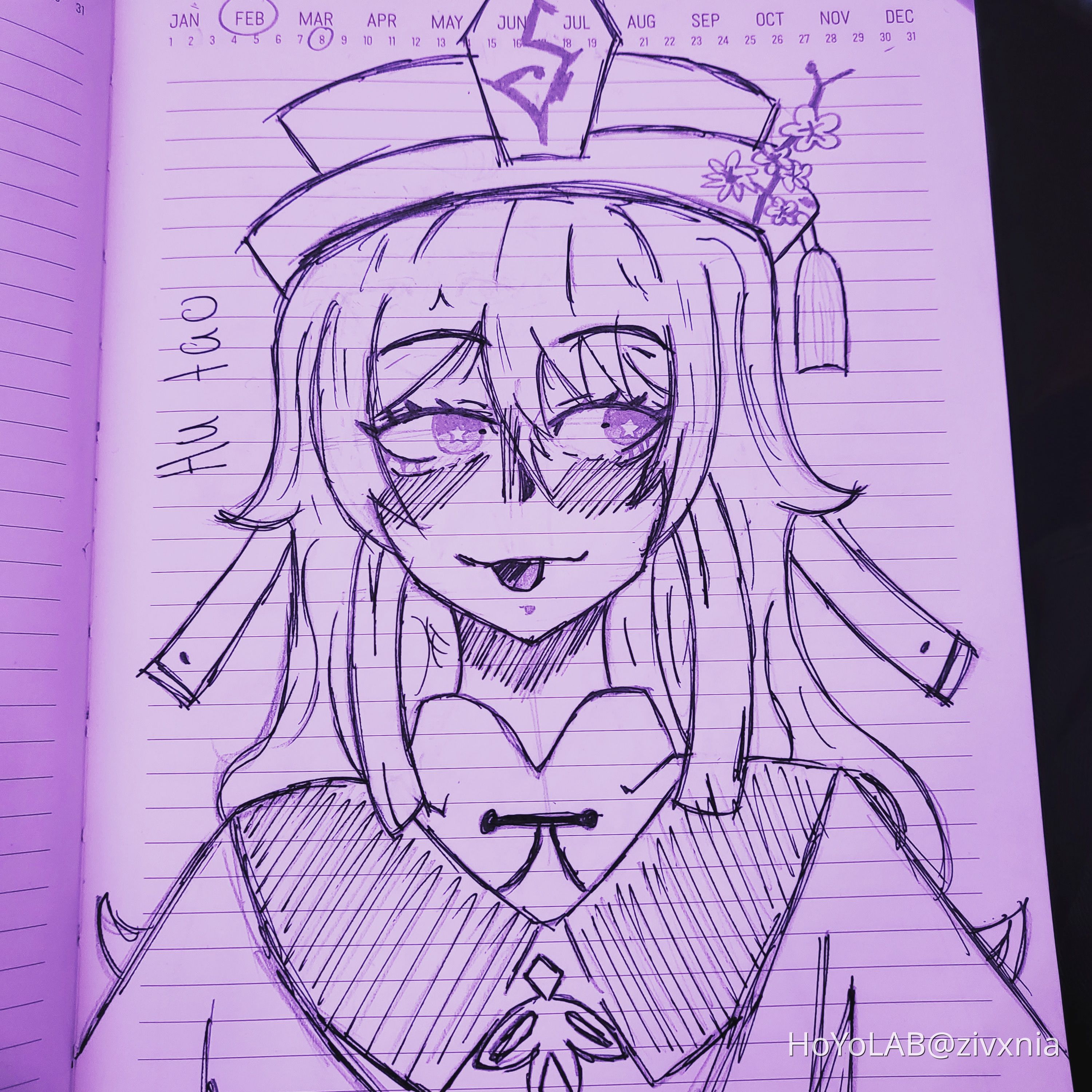 Hu tao in traditional art hits different Genshin Impact | HoYoLAB