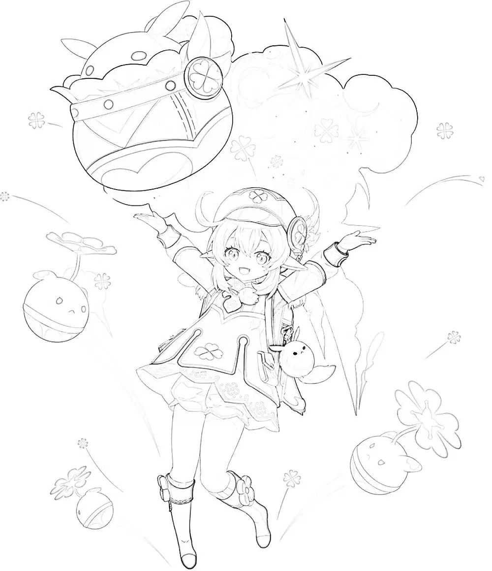 klee genshin impact coloring pages