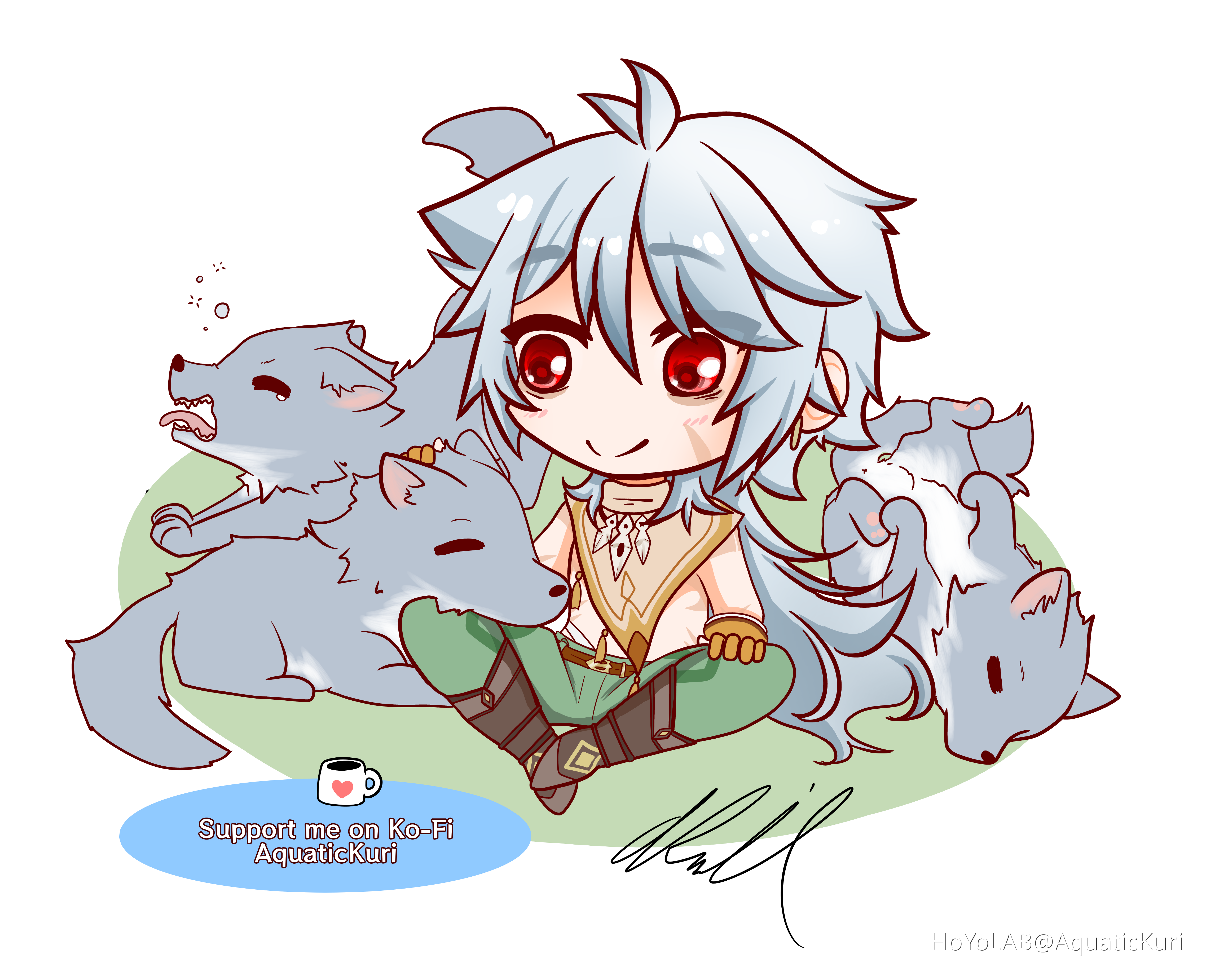 chibi Razor and the pack Genshin Impact | HoYoLAB