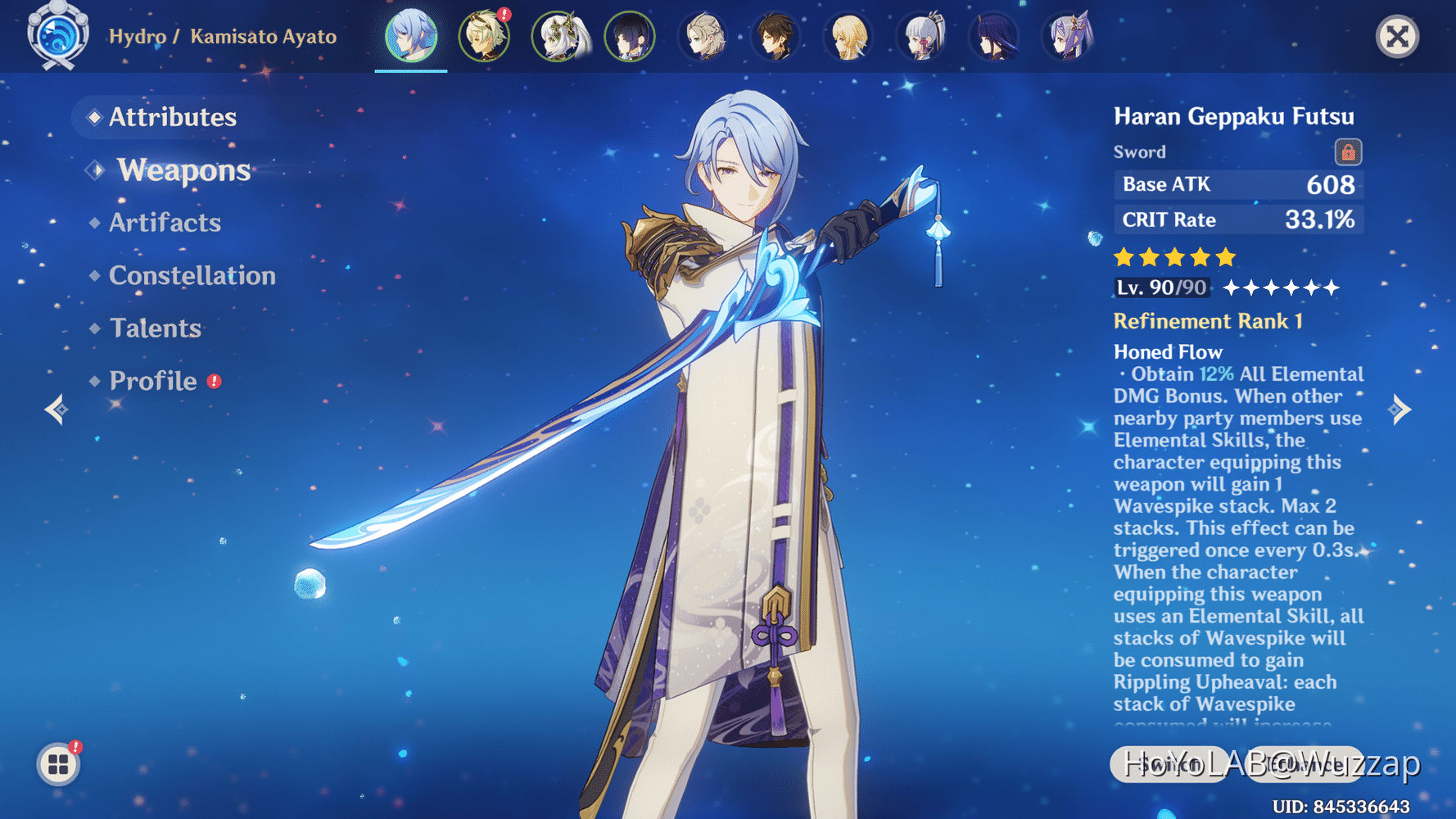 Update for my Ayato Stat Genshin Impact | HoYoLAB