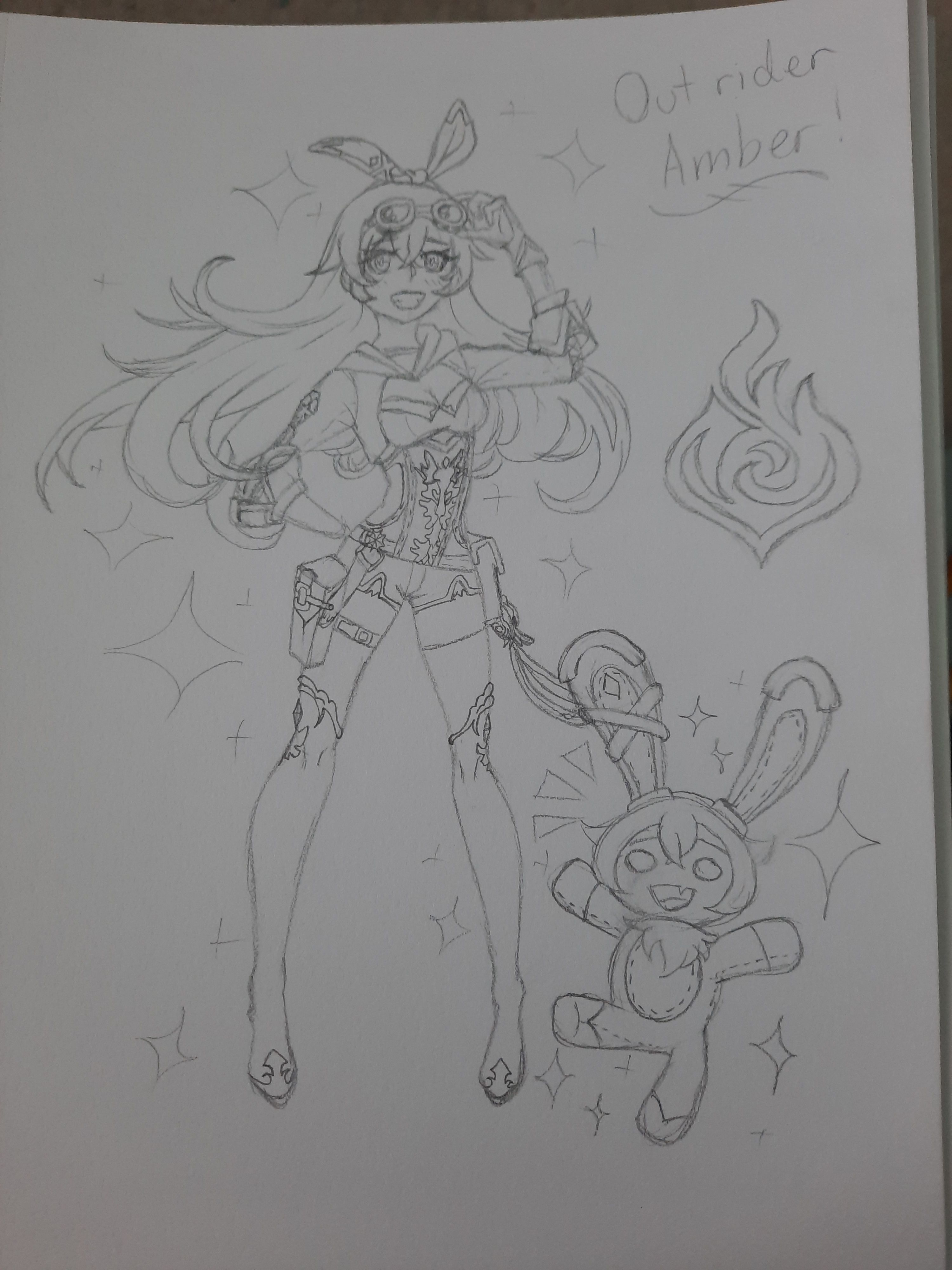 Amber sketch Genshin Impact | HoYoLAB