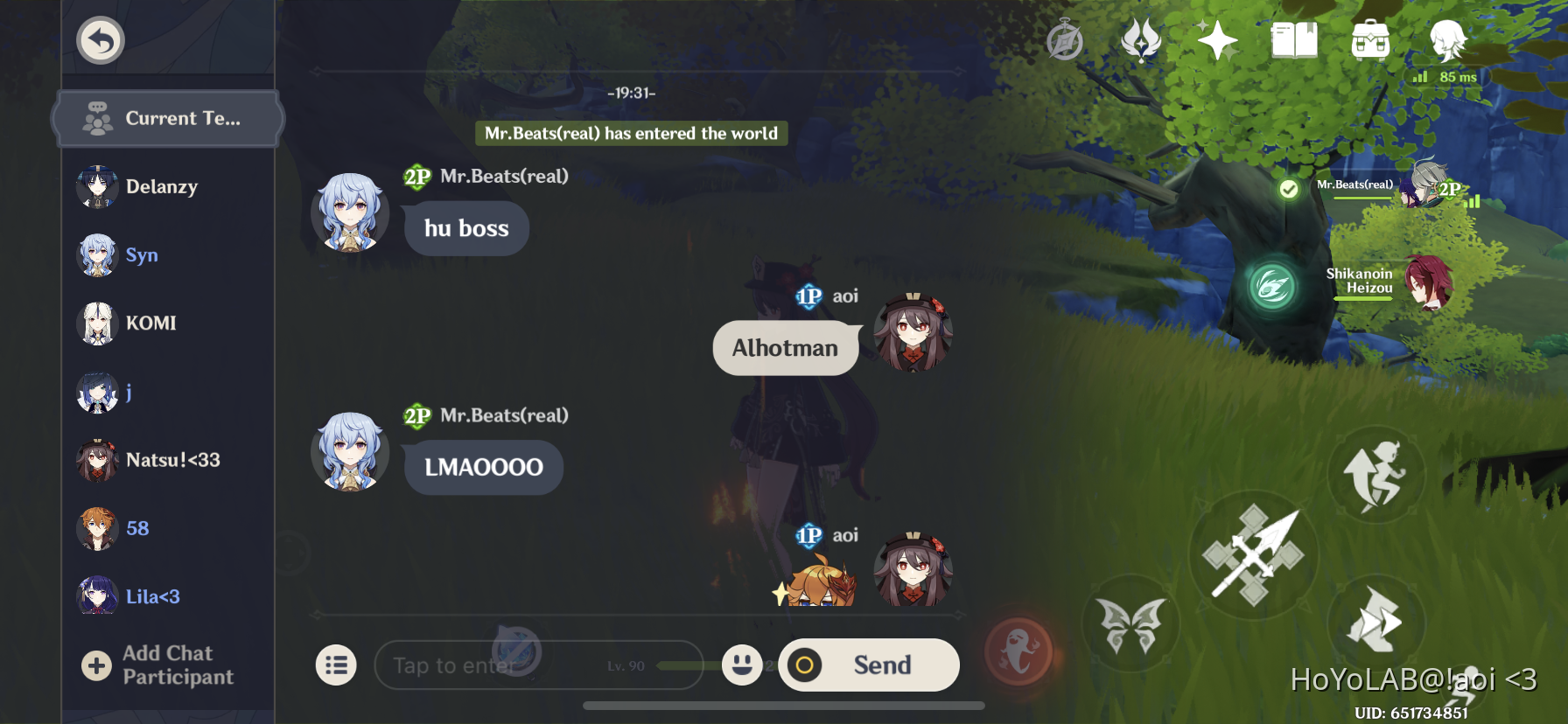 My conversation with a friend Genshin Impact | HoYoLAB