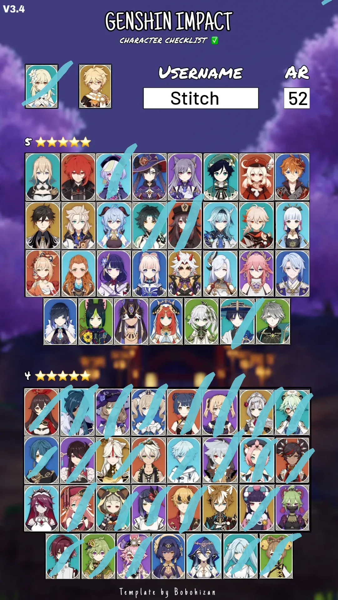 Character check list Genshin Impact | HoYoLAB