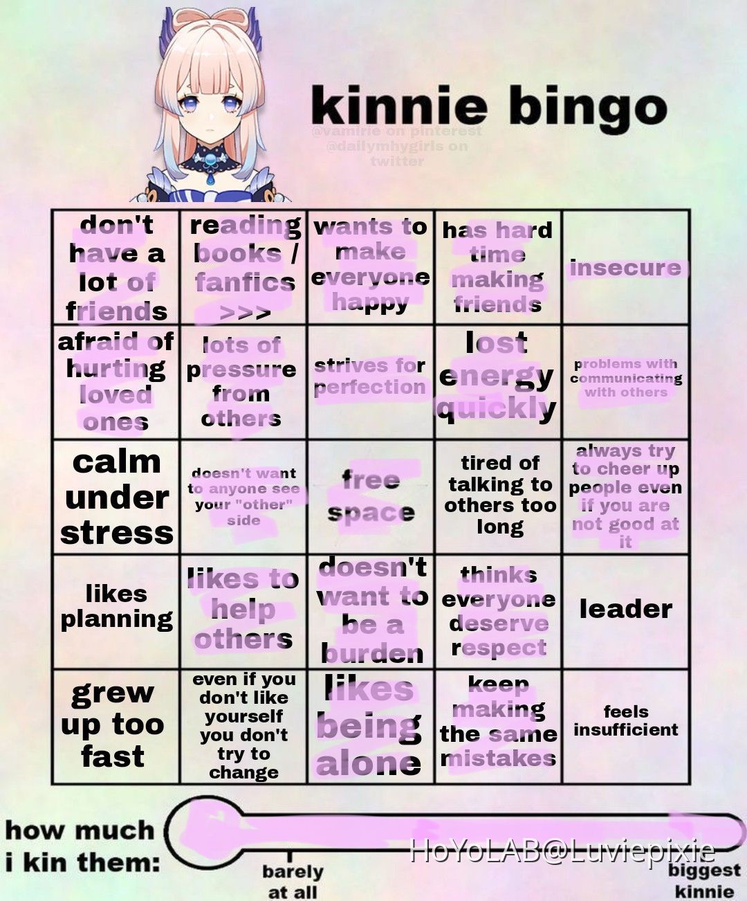 Kinnie bingo Genshin Impact | HoYoLAB