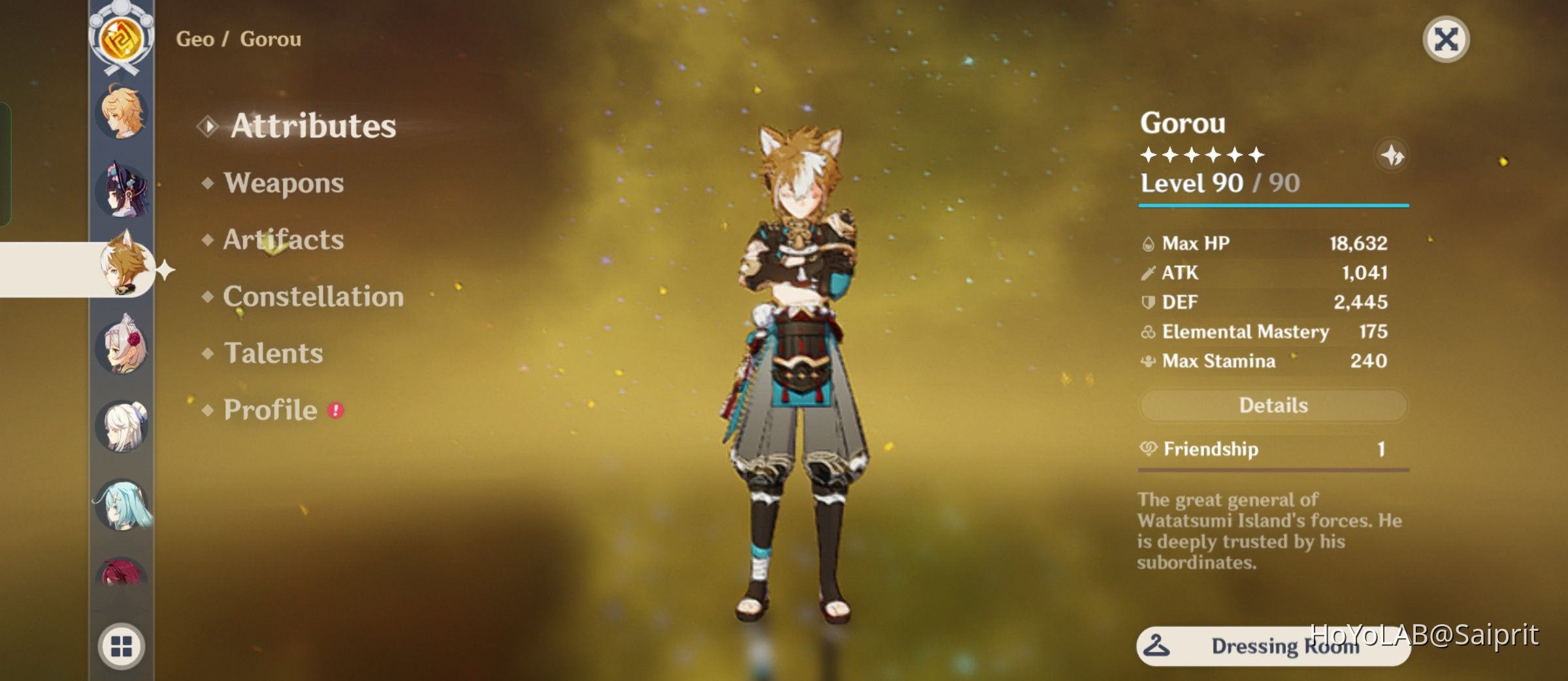 An actually, properly, nicely(I think) built Gorou Genshin Impact | HoYoLAB