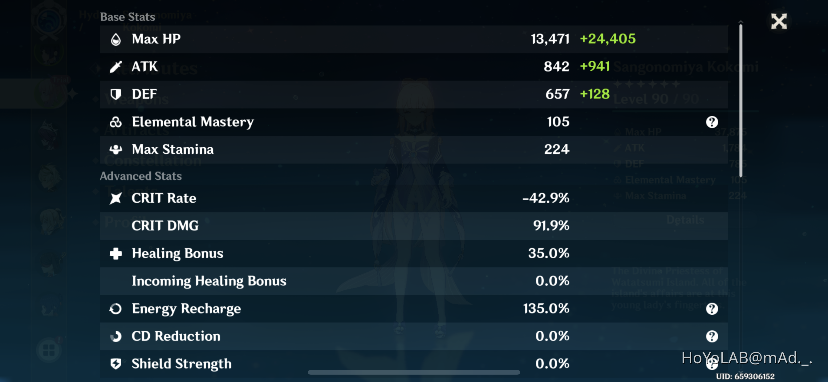 Trial Kokomi having NEGATIVE crit rate Genshin Impact | HoYoLAB