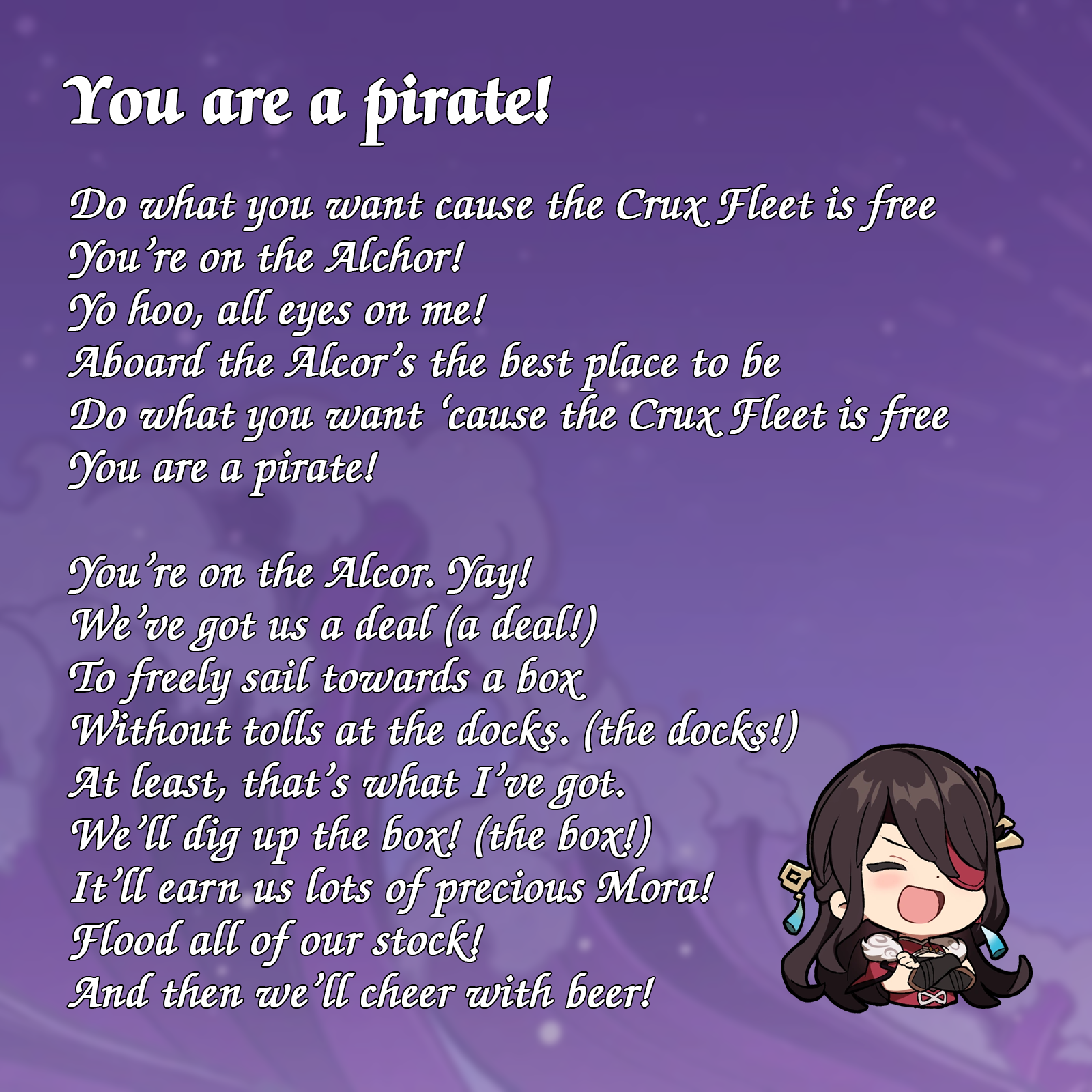 "You are a pirate!" - A pirate song cover for Beidou's birthday Genshin ...