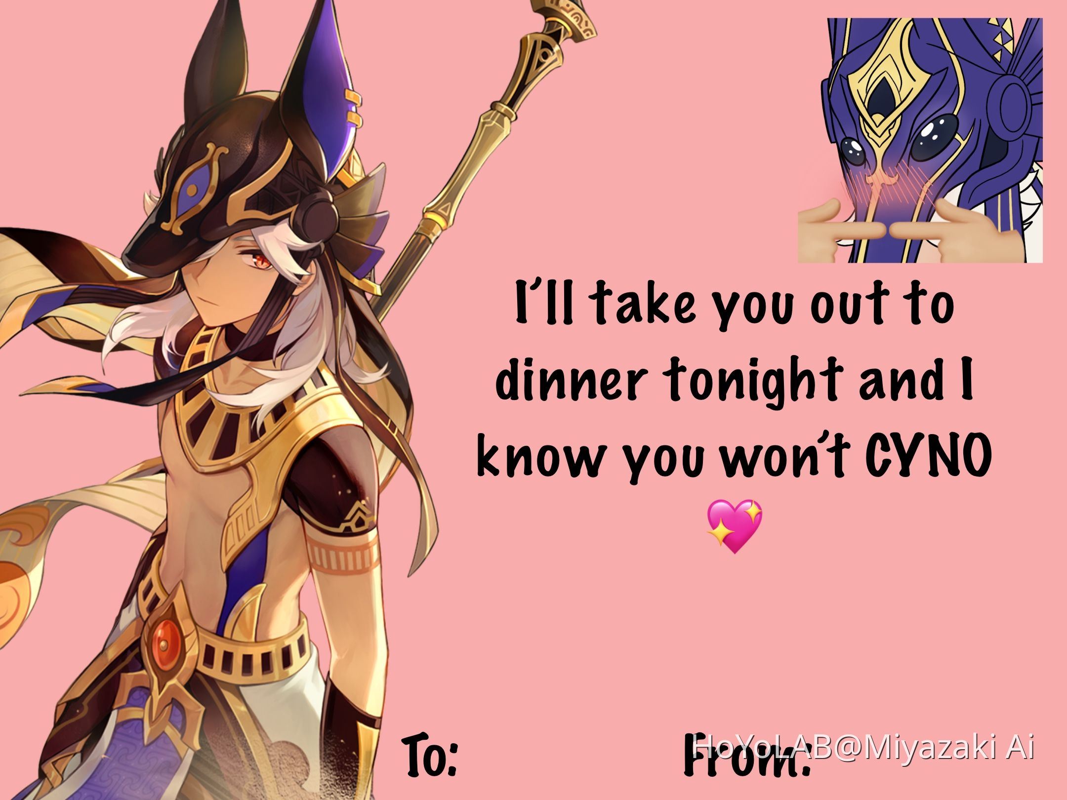 Made a Cyno Valentine Card Genshin Impact | HoYoLAB