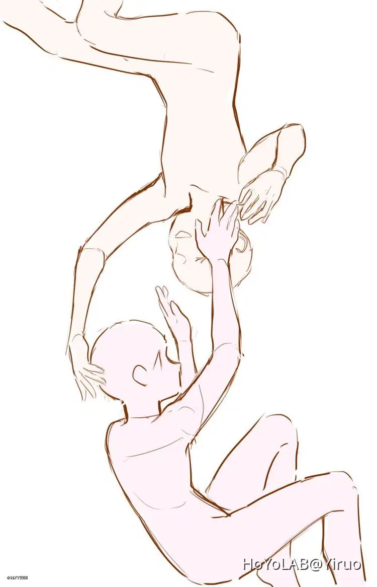 poses falling drawing base