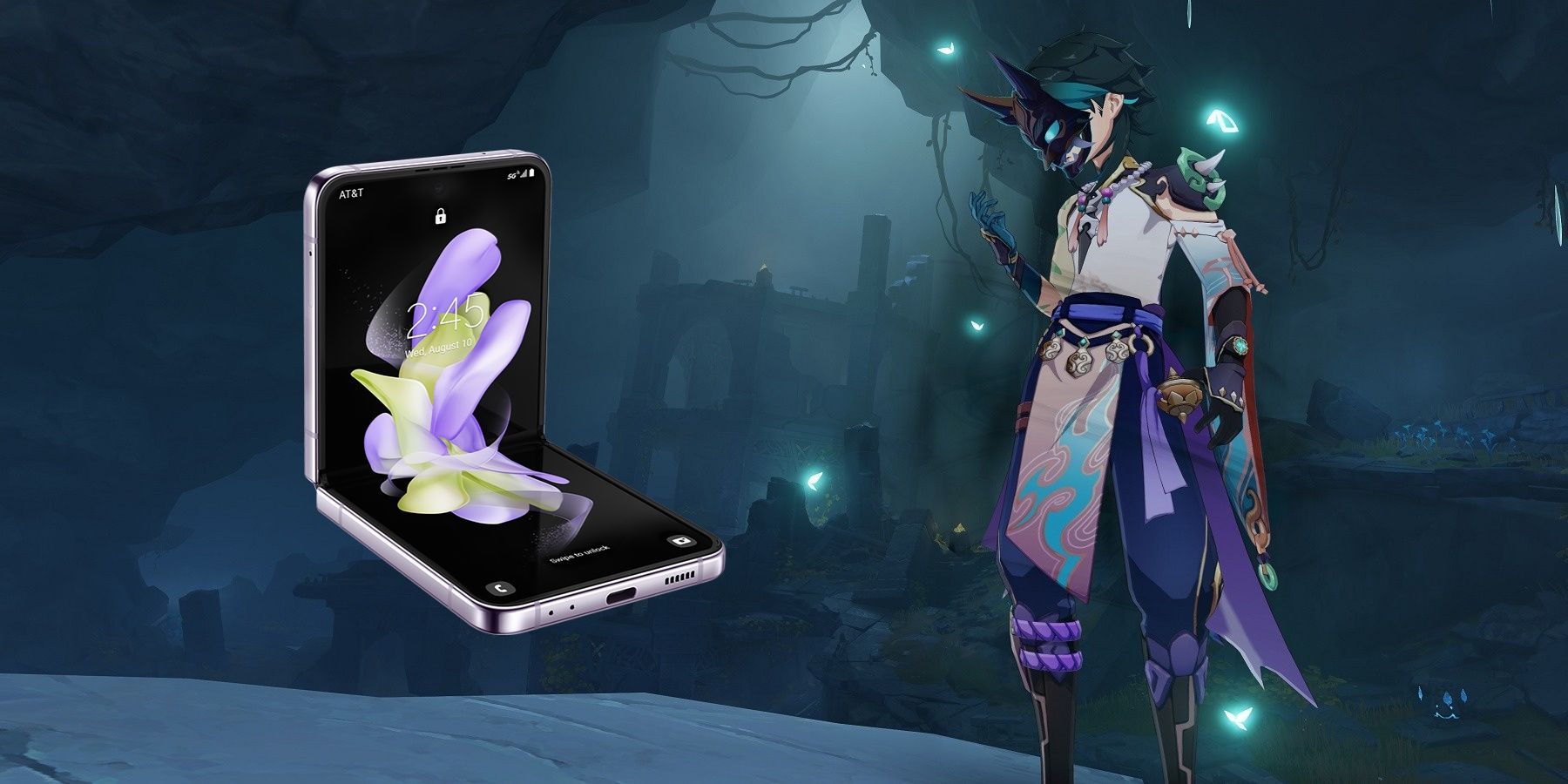 Imagine: a Samsung flip phone the Genshin impact edition Genshin Impact ...