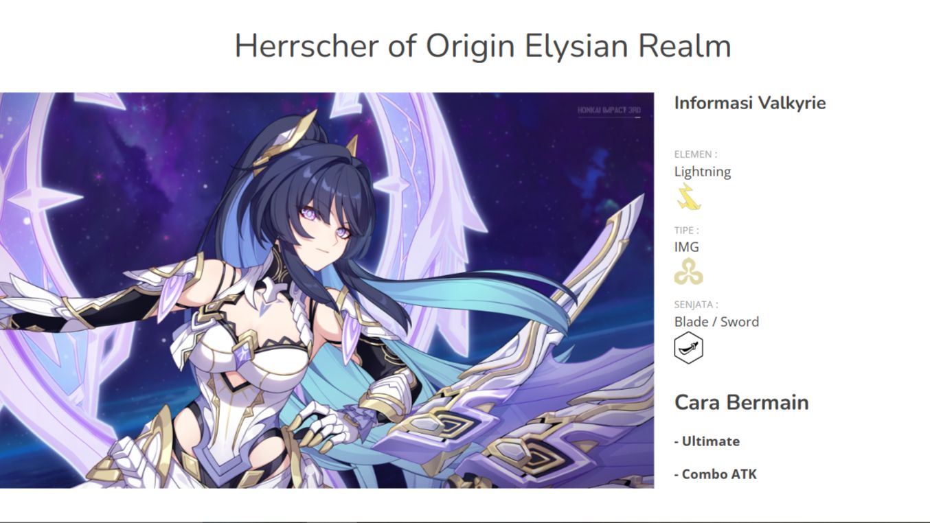 Panduan Herrscher of Origin (Elysian Realm) Honkai Impact 3rd | HoYoLAB