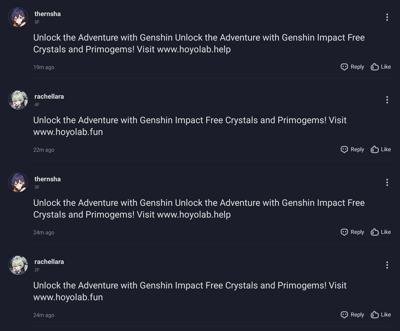 Genshin Impact Hoyolab
