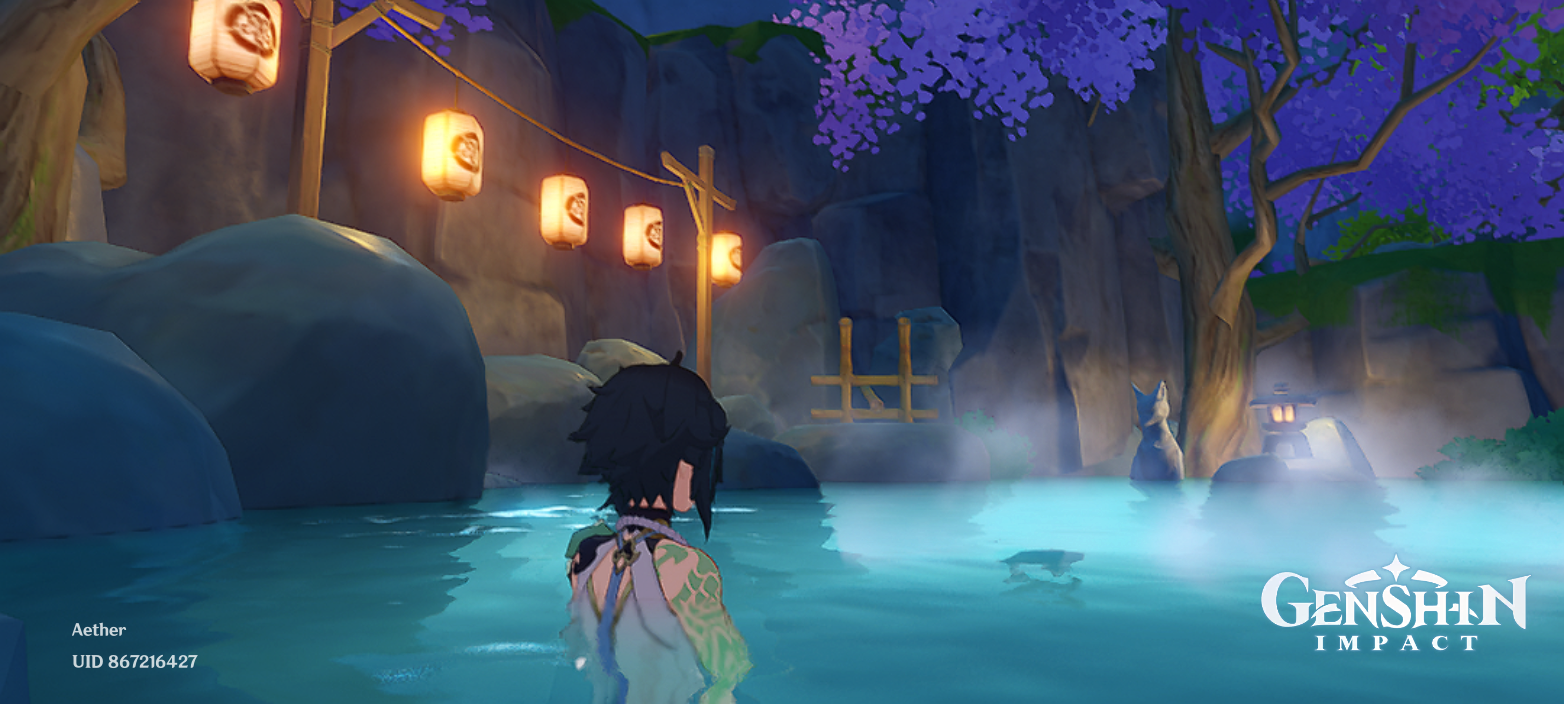 relaxing onsen Genshin Impact | HoYoLAB