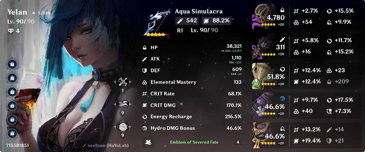 My Final Yelan Build Genshin Impact | HoYoLAB