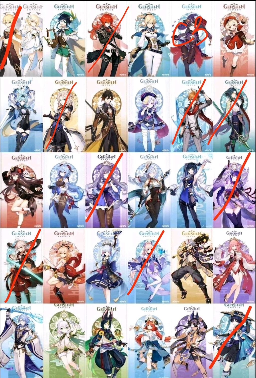 5 star bingo Genshin Impact | HoYoLAB