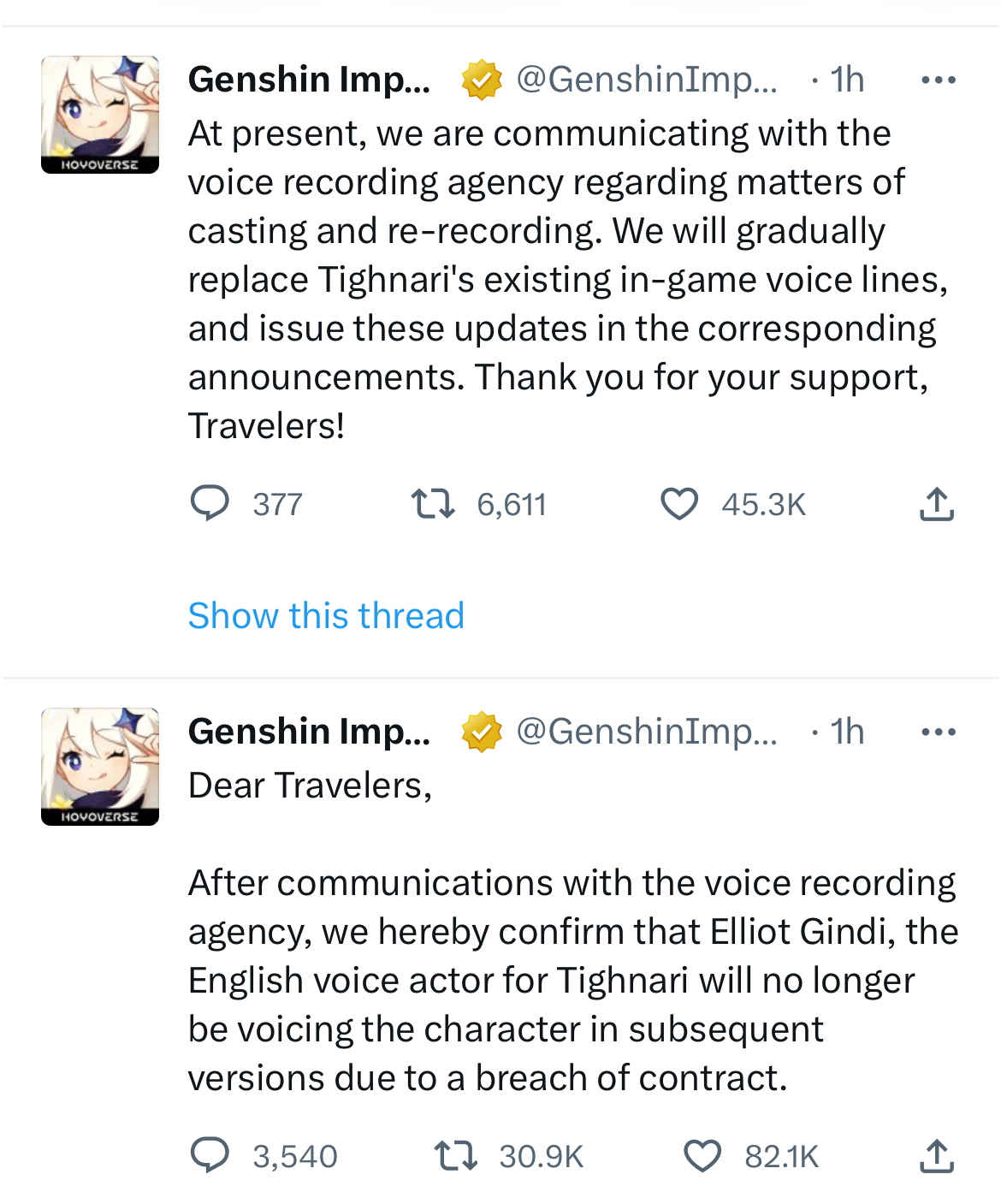 Tighnari's old English VA is GONE! Genshin Impact | HoYoLAB