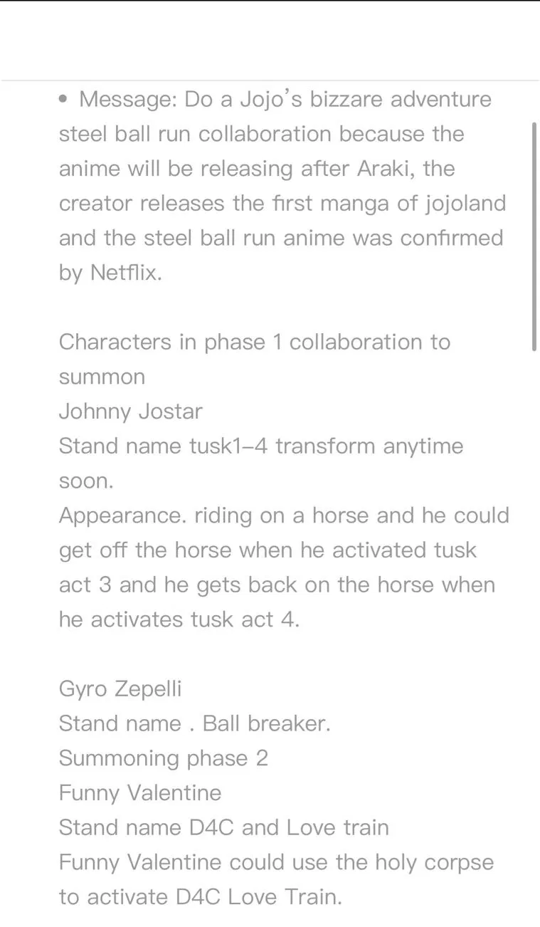 Jojo’s bizzare adventure Steel Ball Run collab leaked Genshin Impact ...