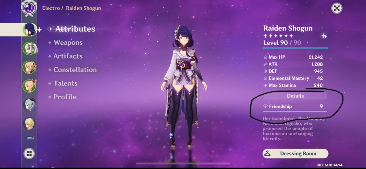 Friendship level 10 Raiden finally Genshin Impact | HoYoLAB