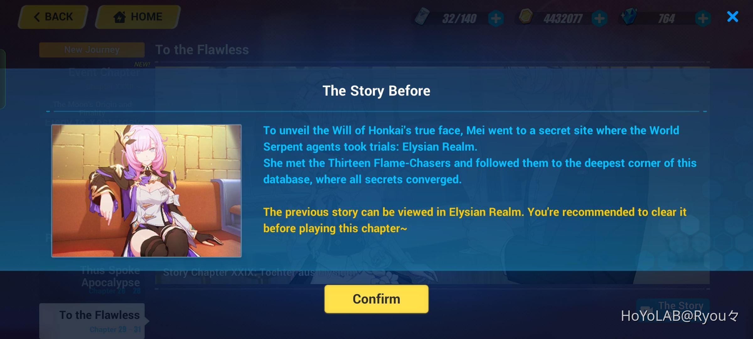To all Honkai Impact veterans. Should i finish Elysian realm before doing chapter XIXX? Honkai ...