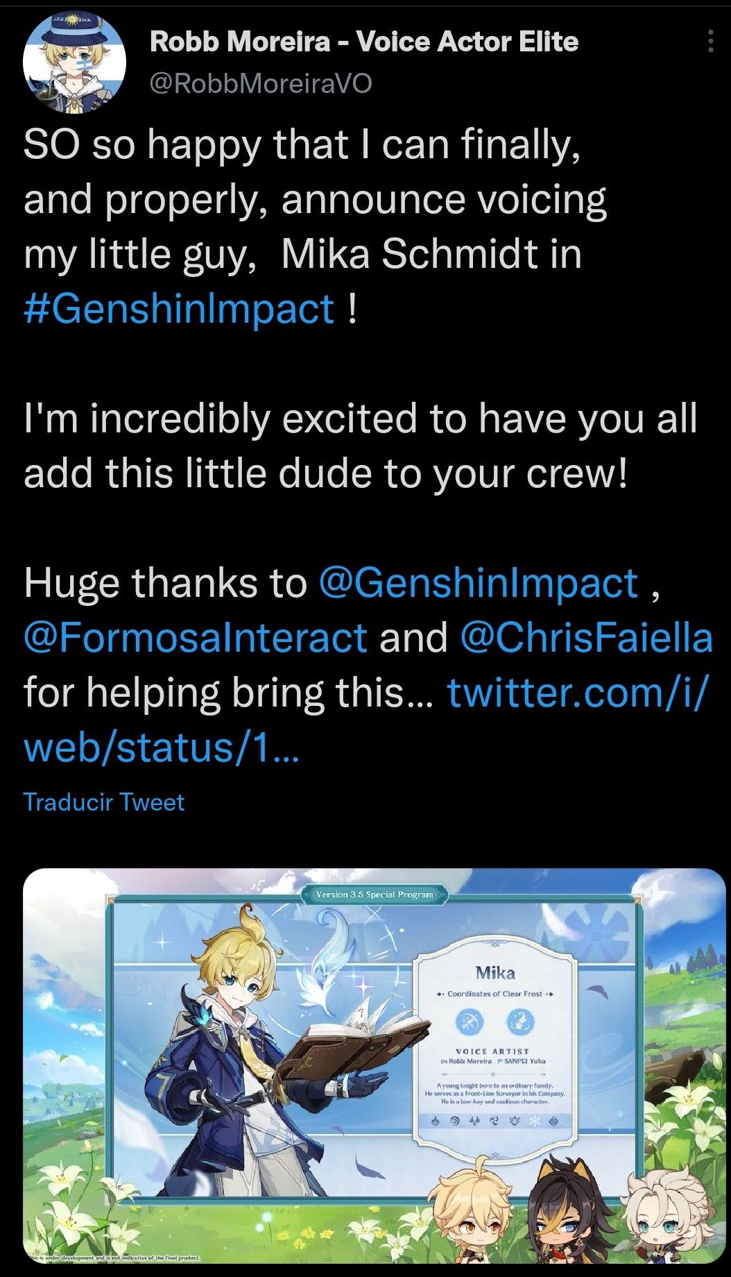 Sabían que el actor que interpretará a Mika en inglés es Argentino 👀 ...