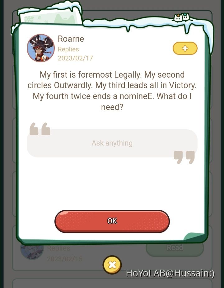 A random person's riddle | HoYoLAB