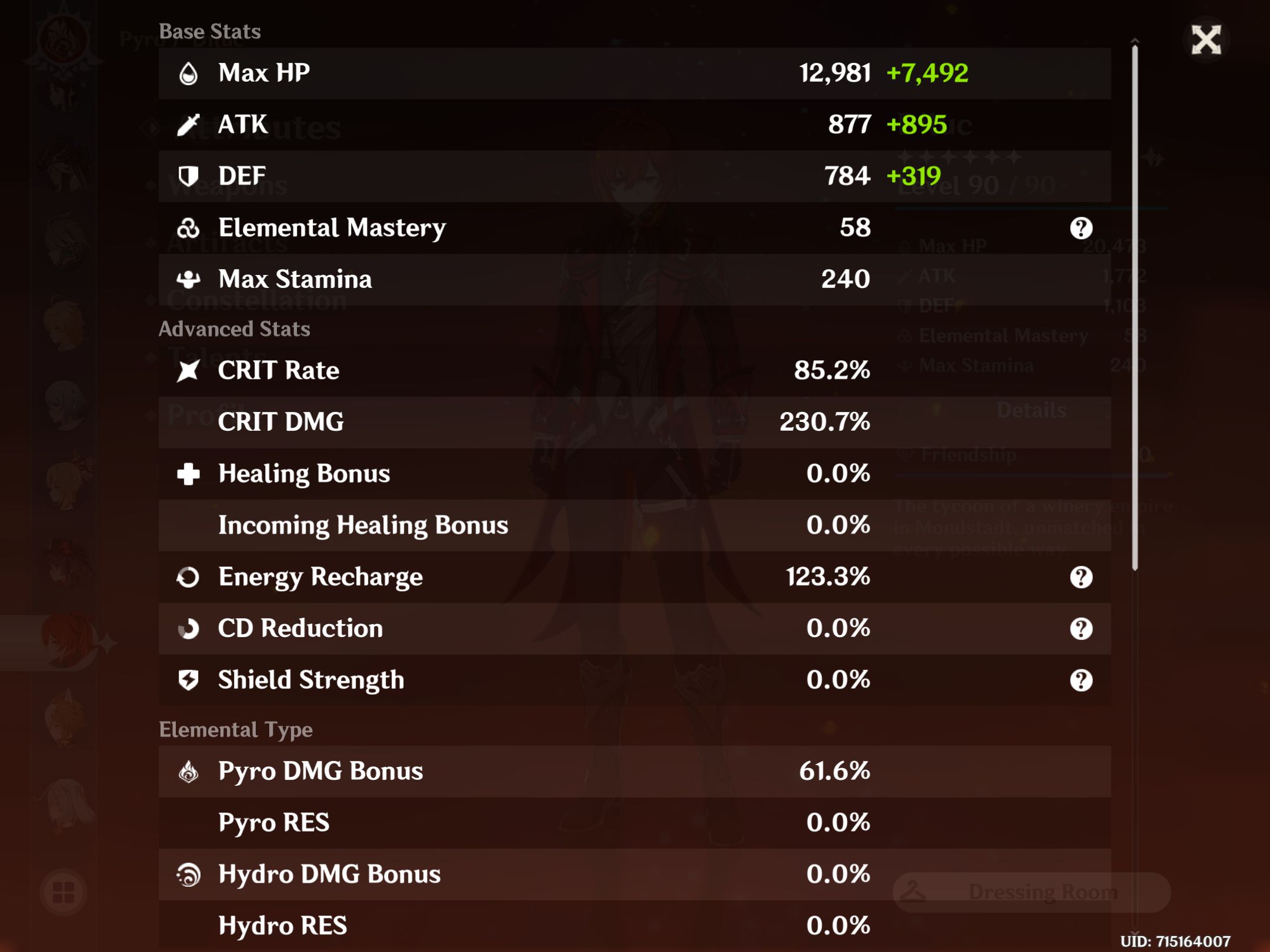 Updated my Dilucs build, one is with food and one is without 💪🏻 Genshin ...