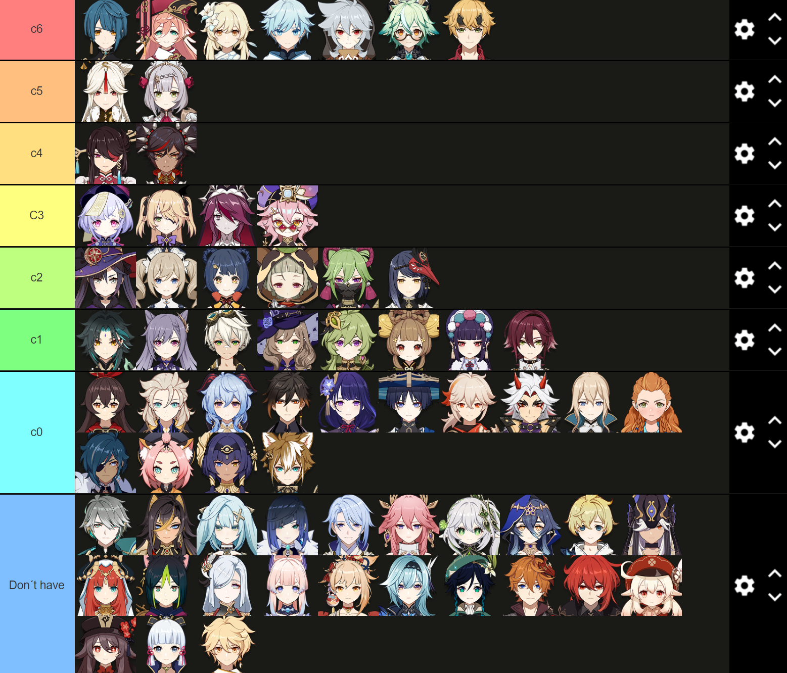 My Chars Genshin Impact | HoYoLAB