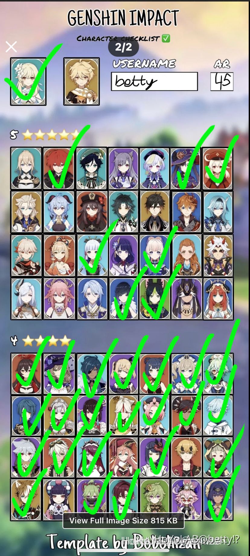 updated checklist Genshin Impact | HoYoLAB