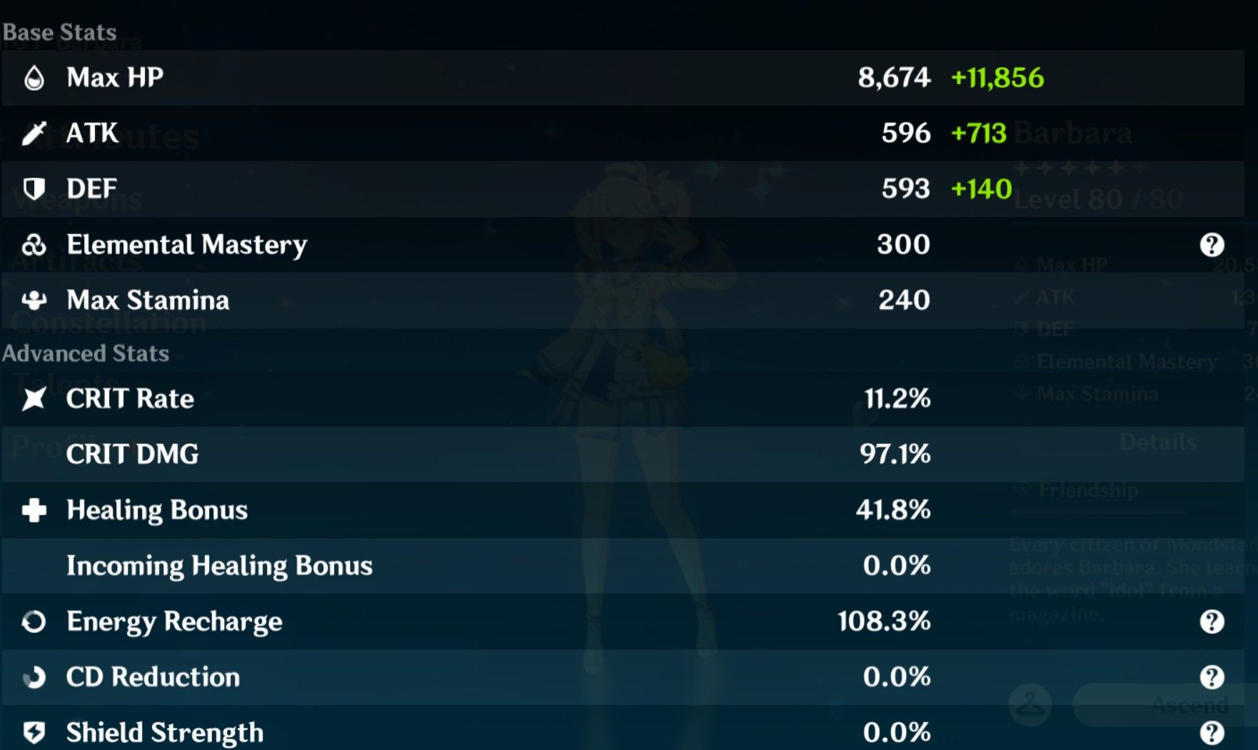 Barbara stats Genshin Impact | HoYoLAB