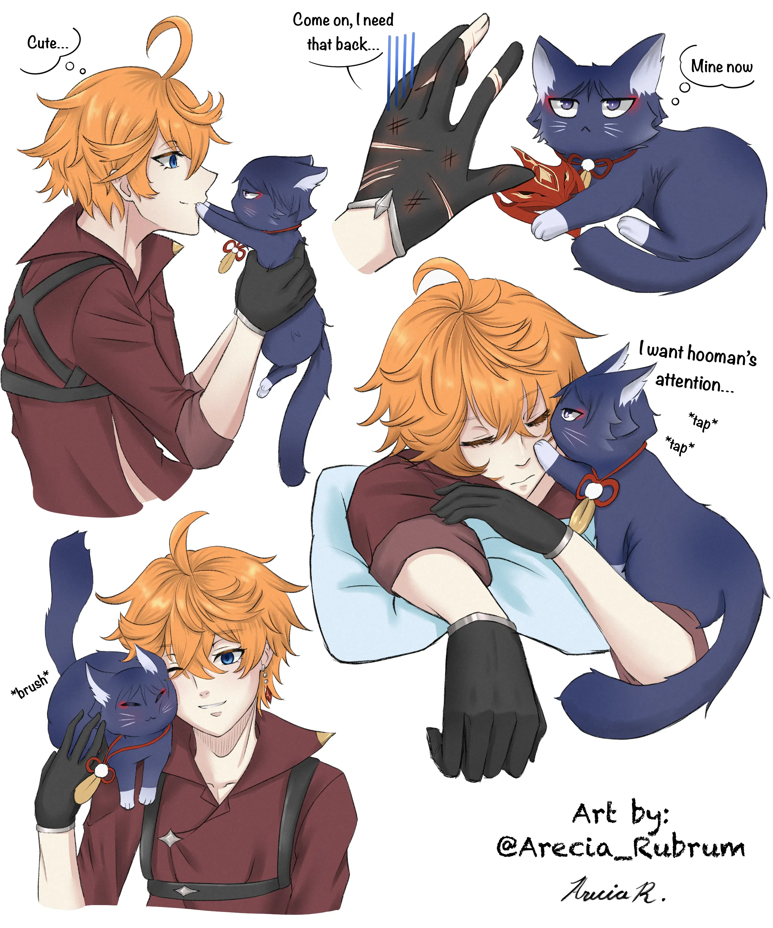 Tartaglia and Scara Cat Genshin Impact | HoYoLAB