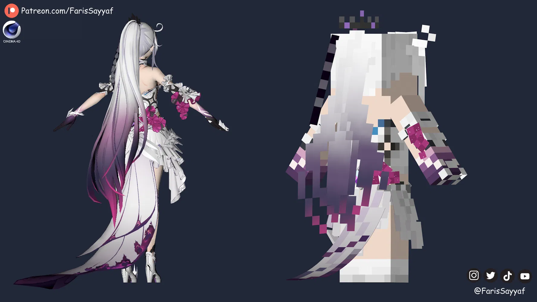 Kiana & Mei In Minecraft Style Honkai Impact 3rd | HoYoLAB