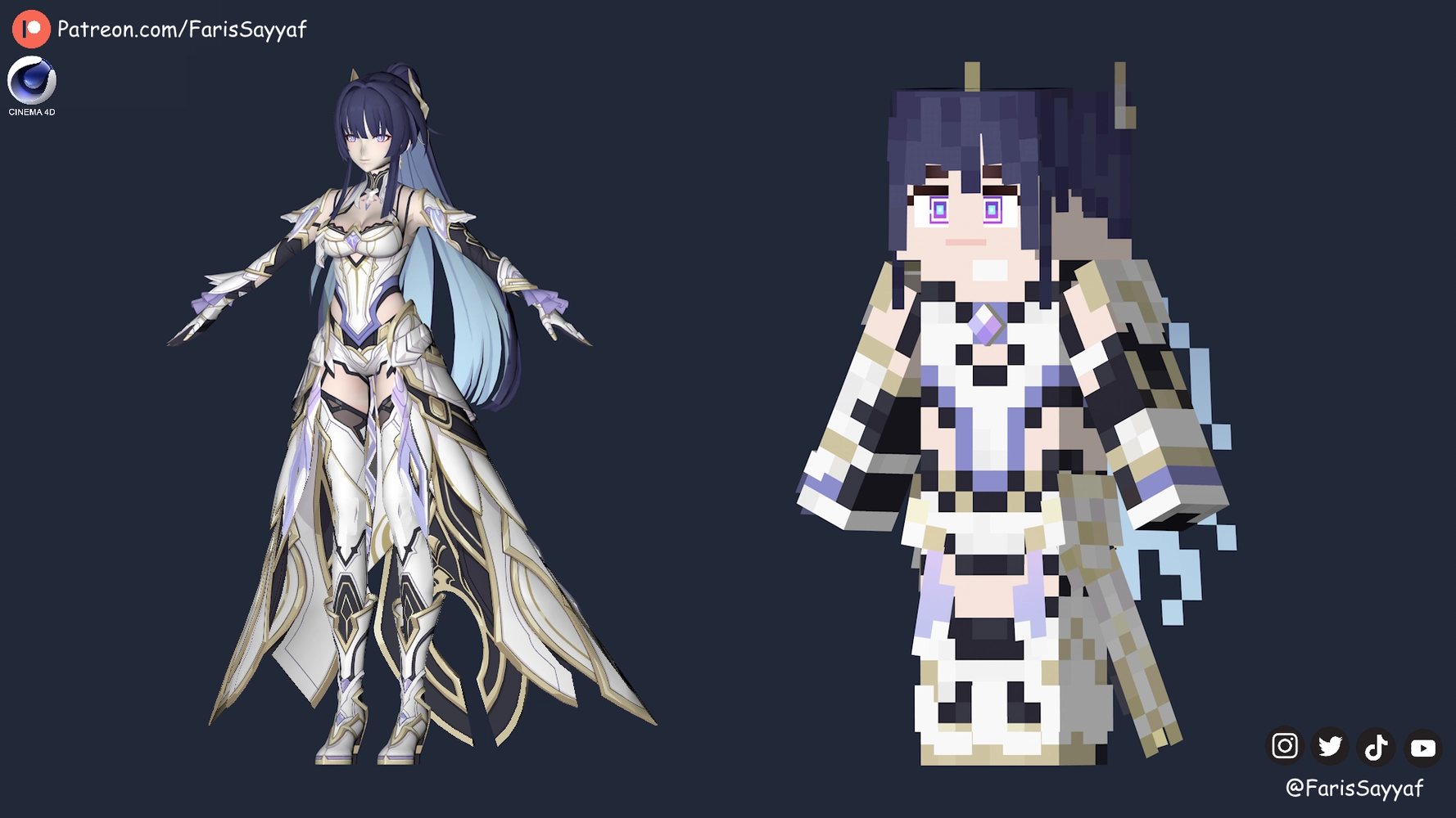 Kiana & Mei In Minecraft Style Honkai Impact 3rd | HoYoLAB