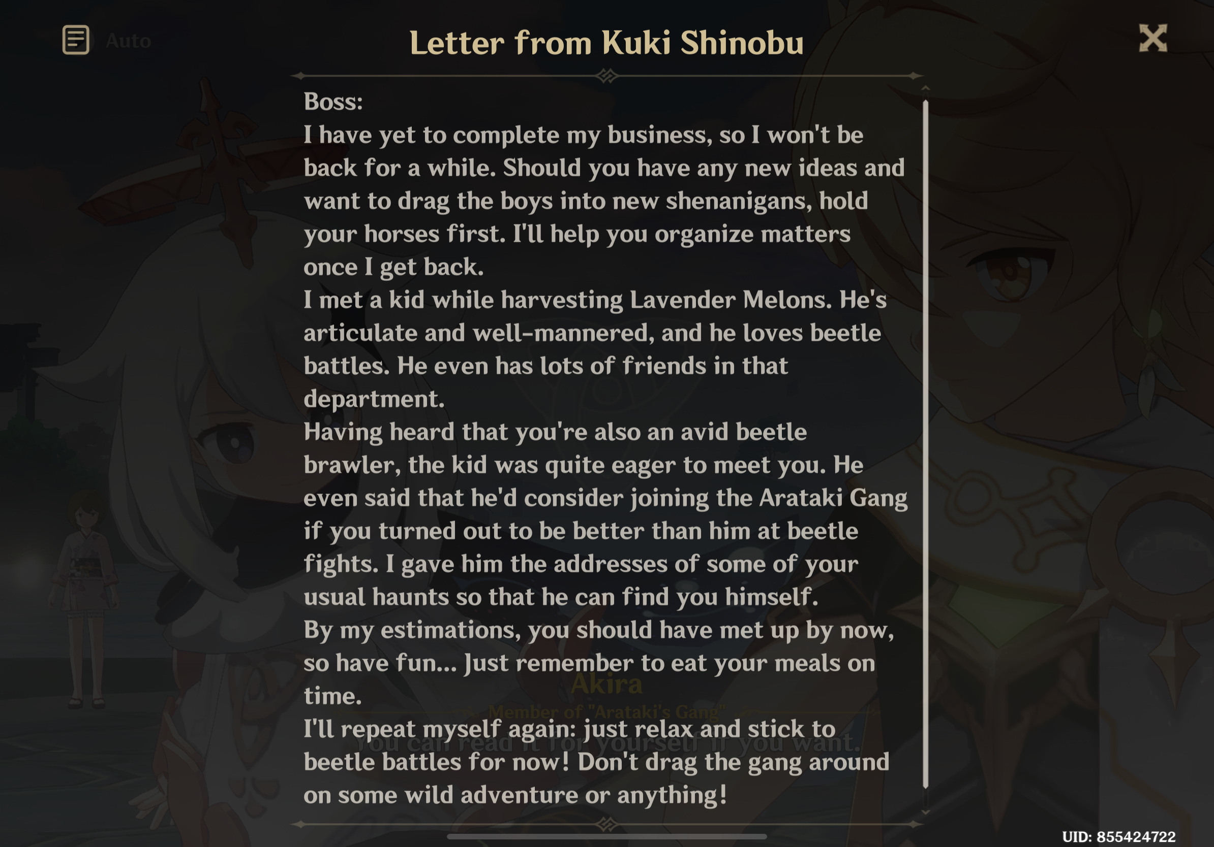 Shinobu’s Letter Genshin Impact | HoYoLAB