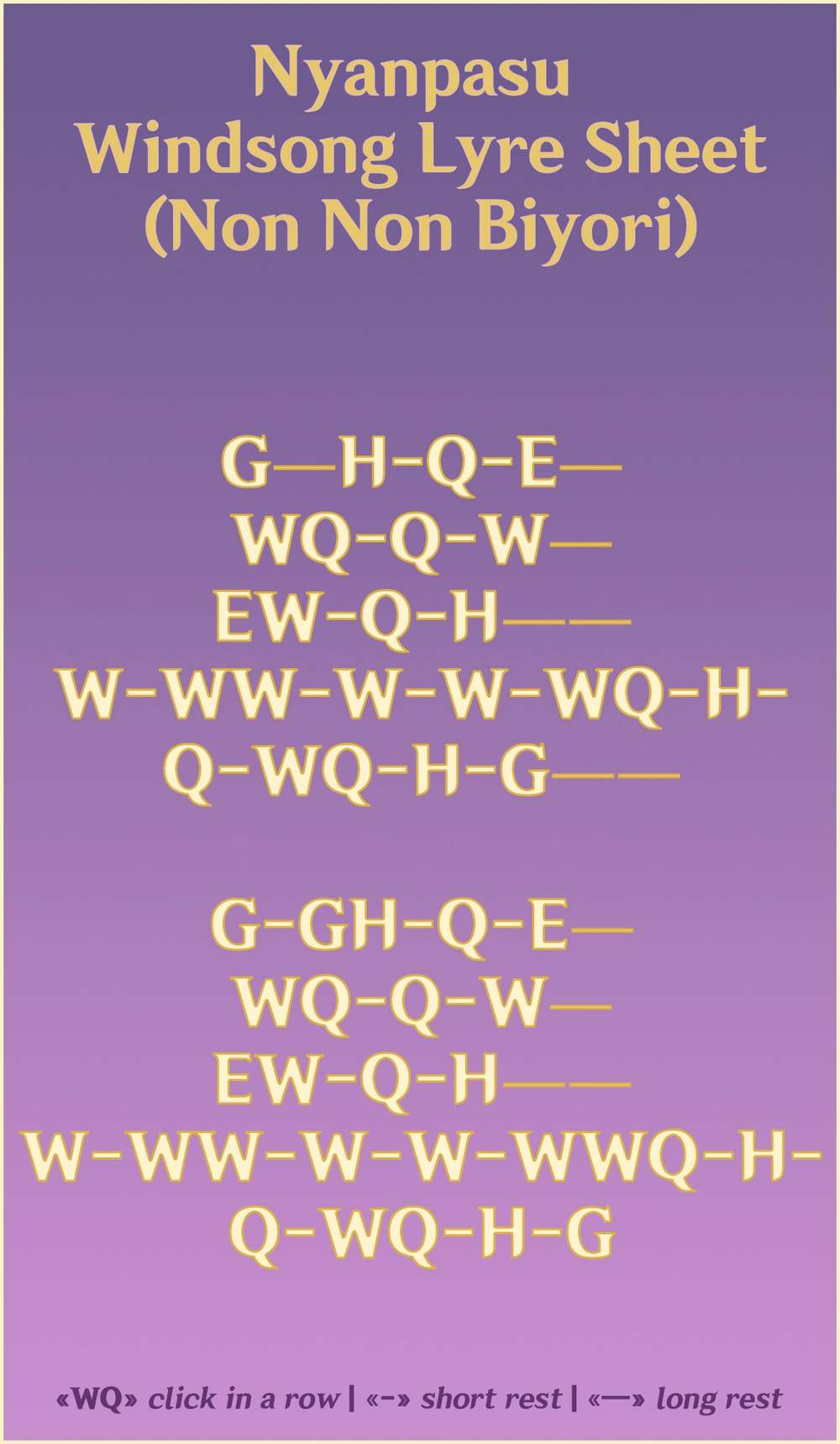 Nyanpasu theme Windsong Lyre sheet (Non Non Biyori) Genshin Impact | HoYoLAB