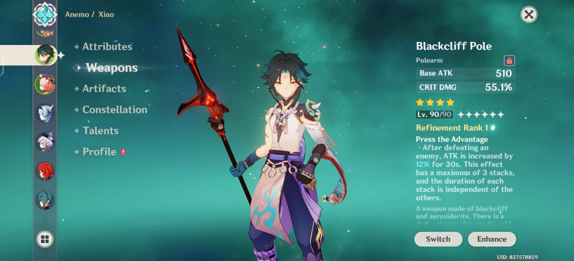 Xiao's build, third character with good artifacts Genshin Impact | HoYoLAB