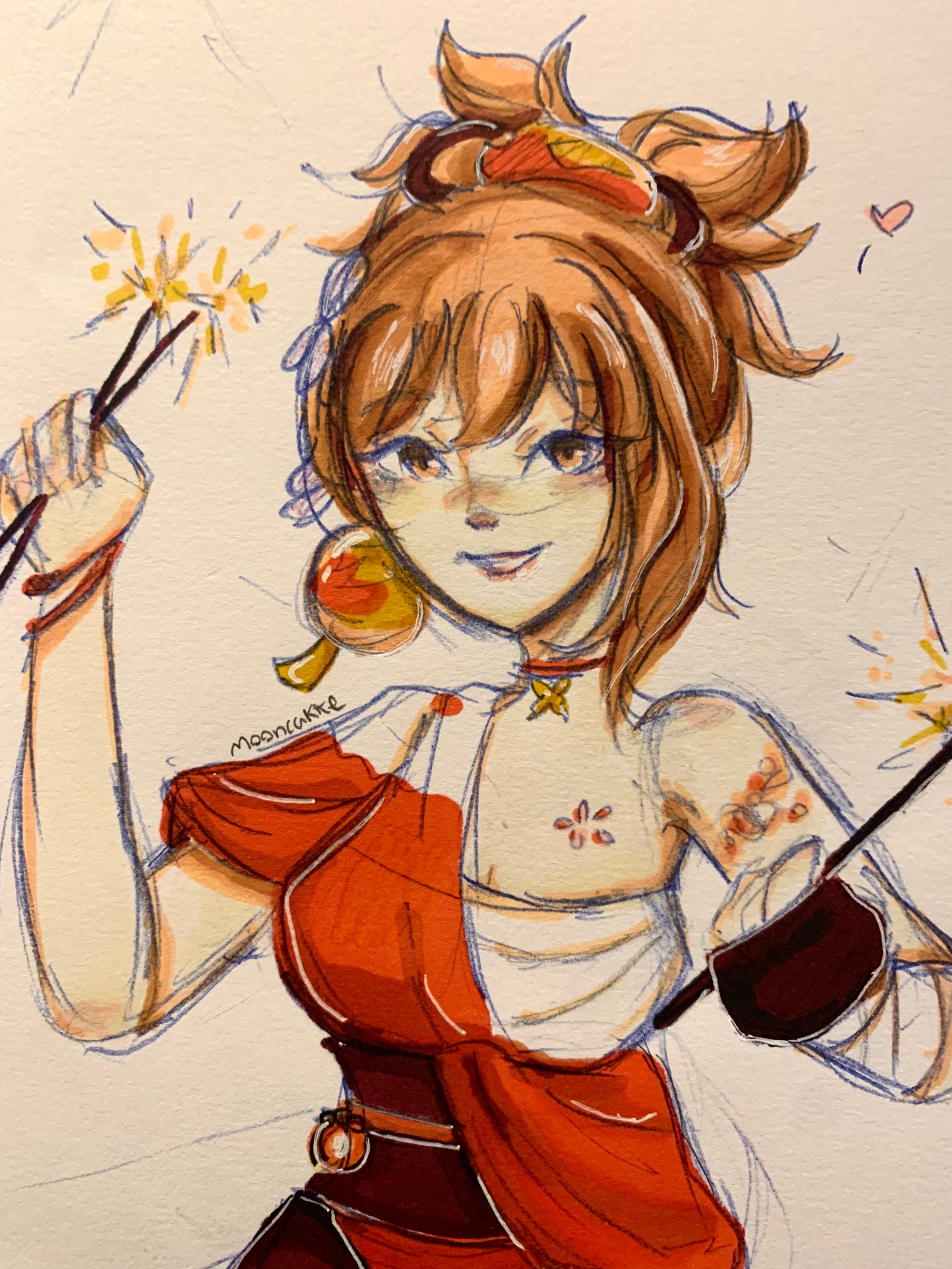 Colored my yoimiya sketch:) Genshin Impact | HoYoLAB