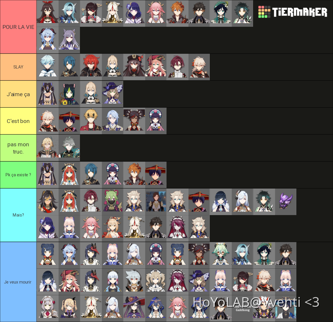 tier liste de mes ship pref Genshin Impact | HoYoLAB