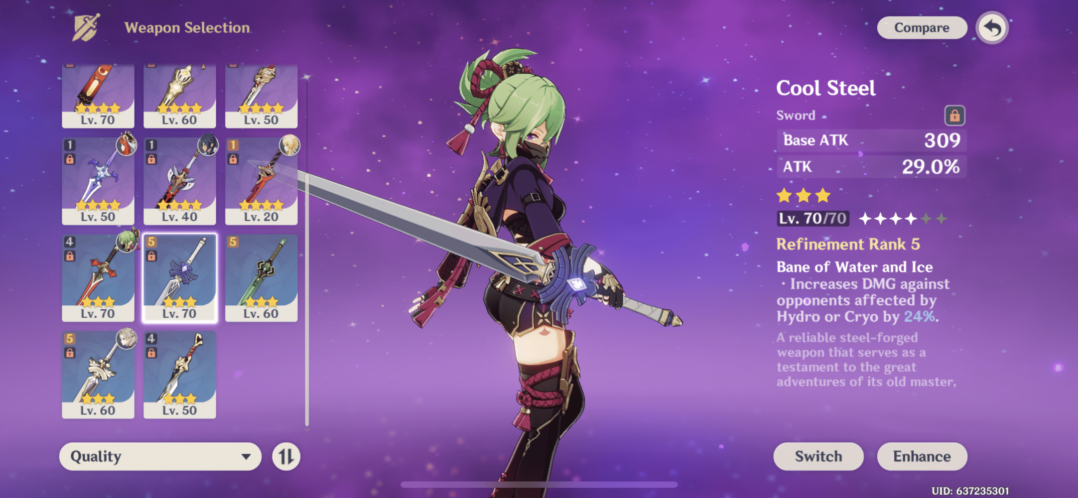 Which one of these is the best option 3 star weapon for Kuki Shinobu ...