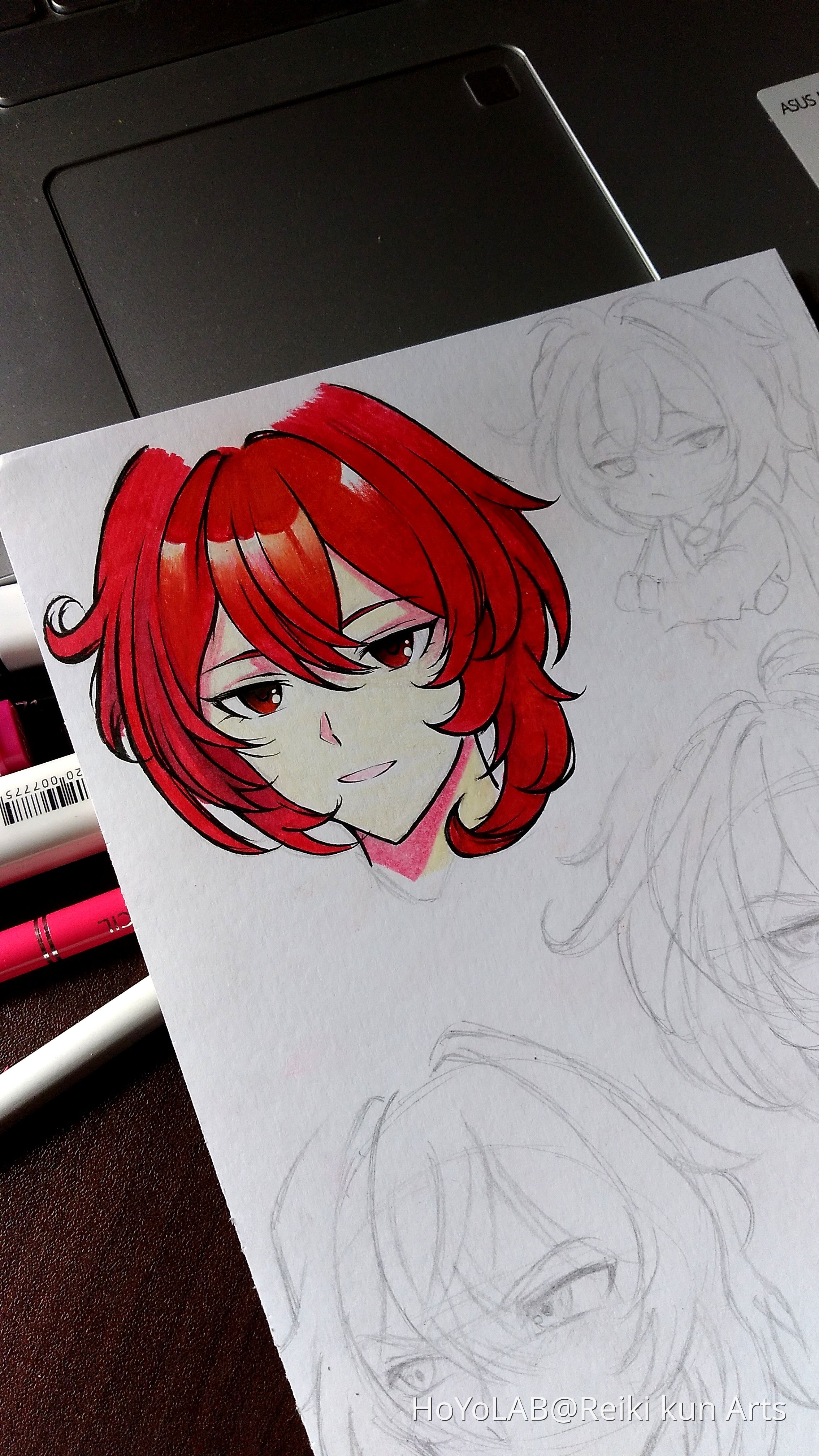 Day 13 of sketching genshin everyday and today it's Diluc Genshin ...