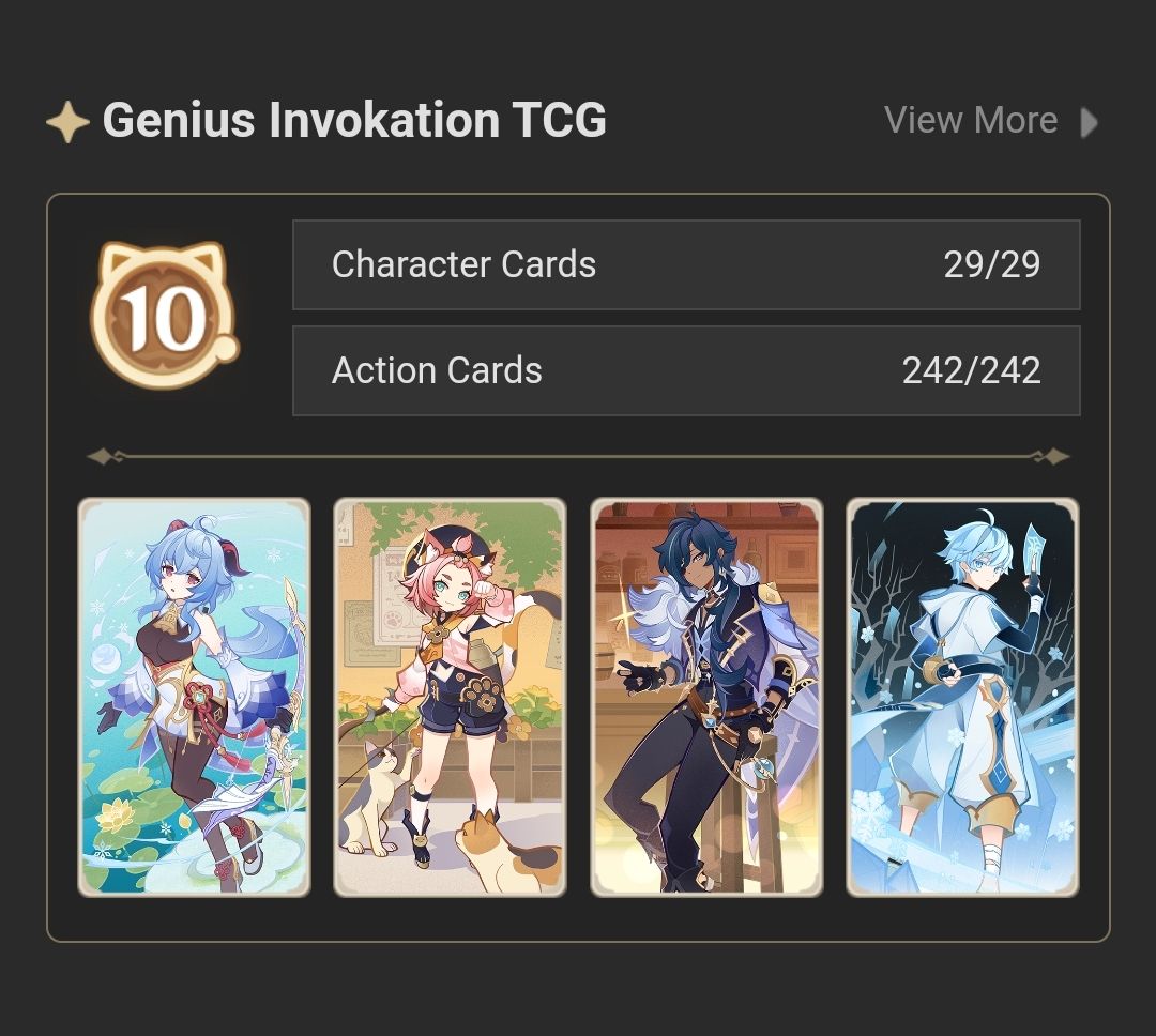 Collected every single TCG cards/character cards :D Genshin Impact ...