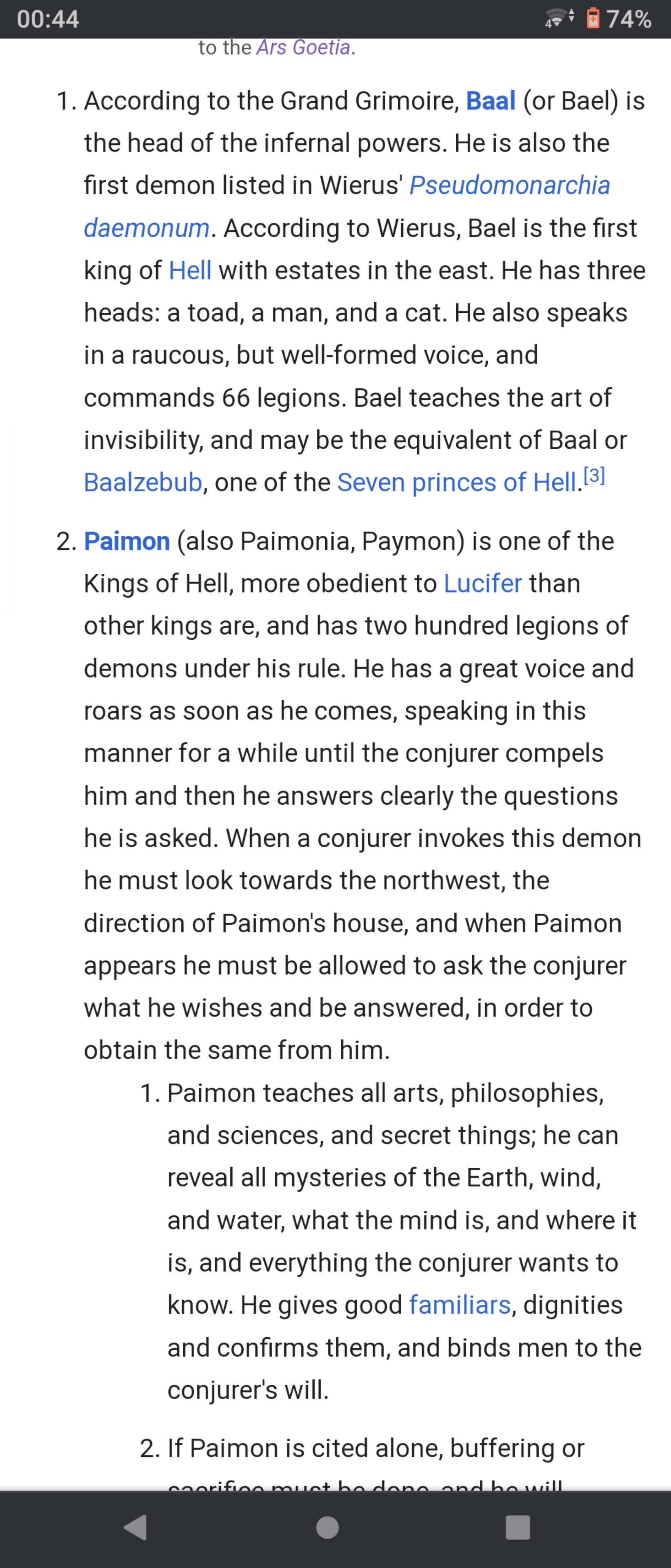 Archon and paimon name is 72 demon from manuscript The Lesser Key of ...