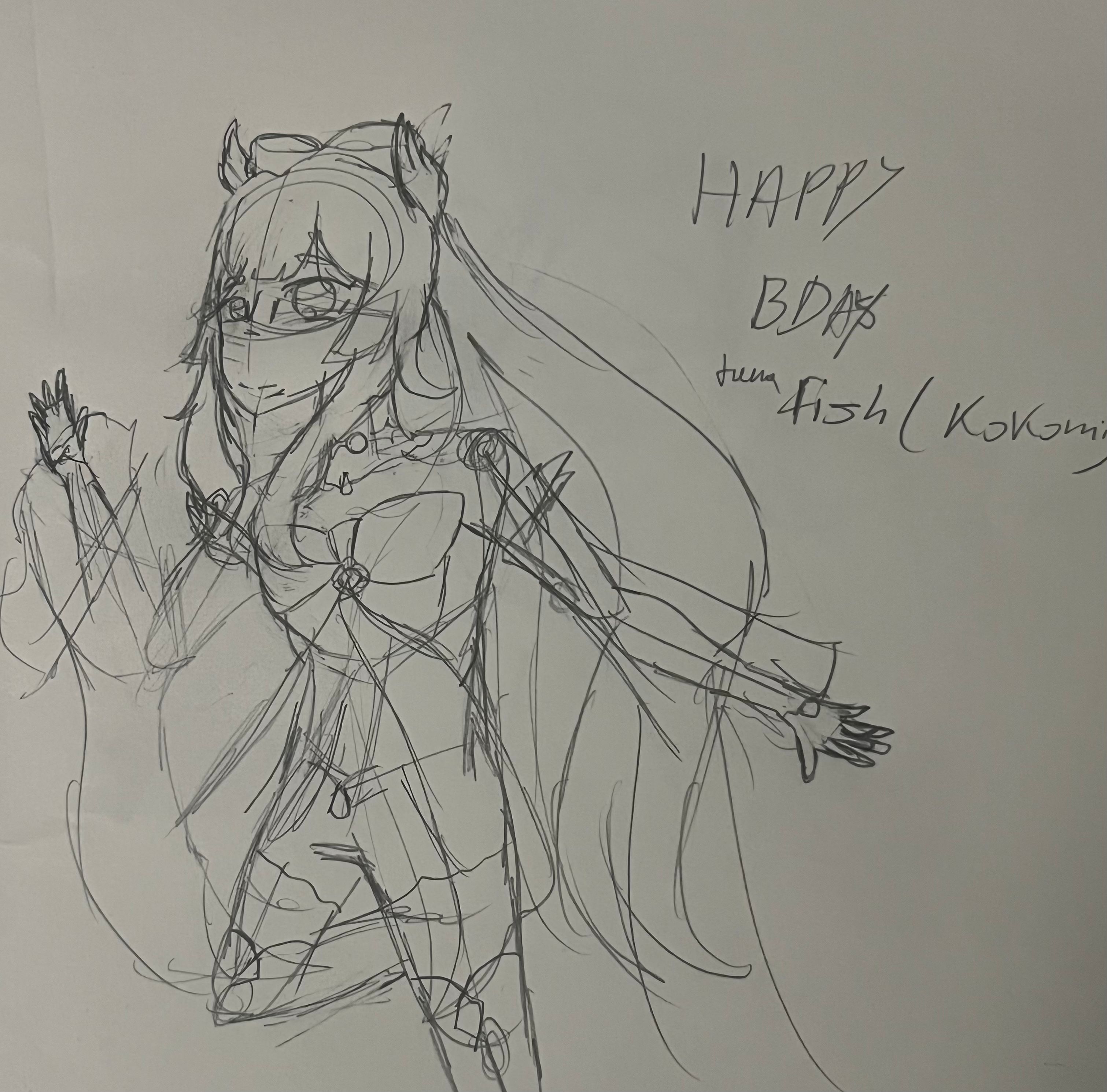 Koko fish bday art Genshin Impact | HoYoLAB