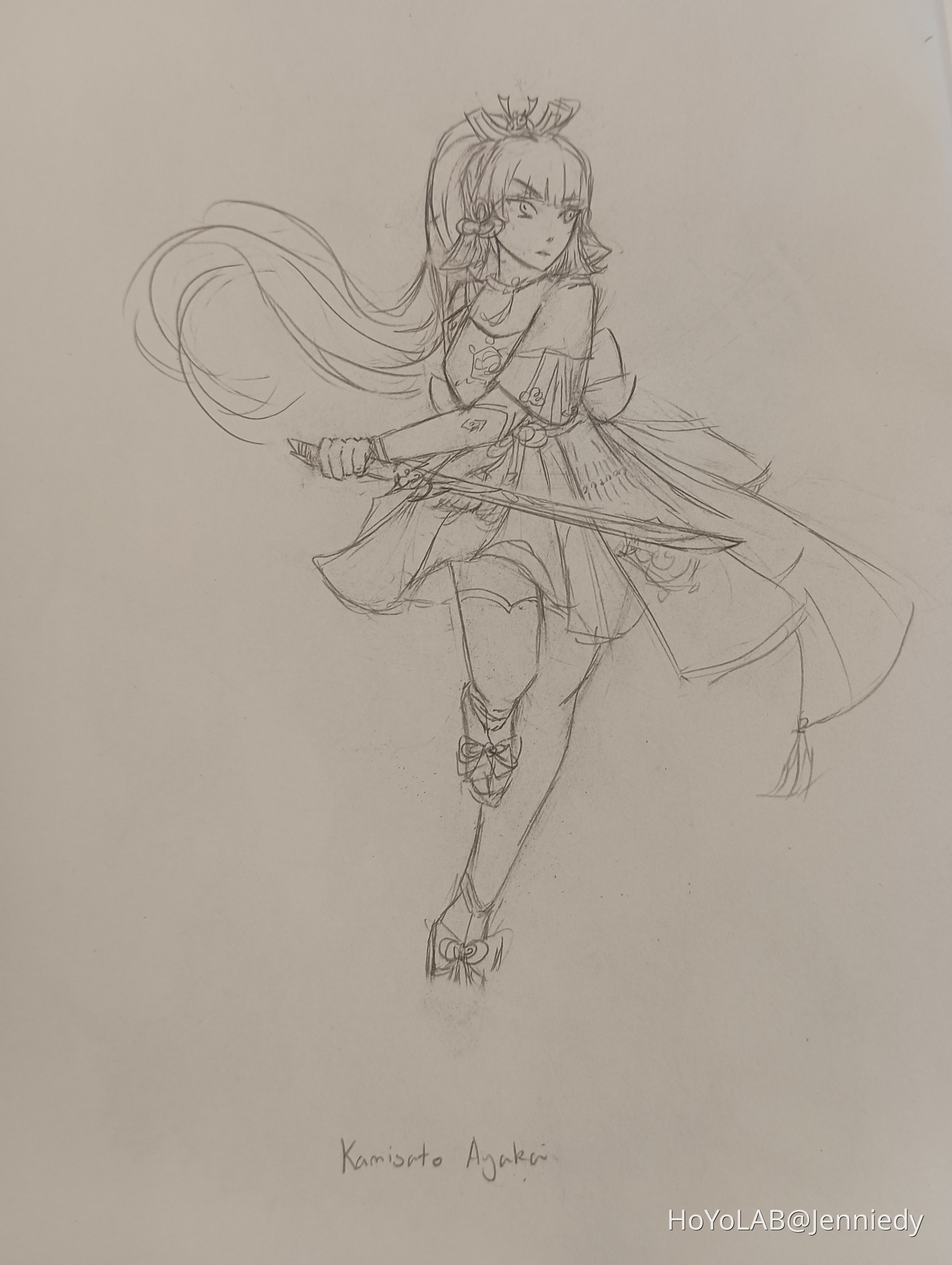 Sketch of Kamisato Ayaka Genshin Impact | HoYoLAB